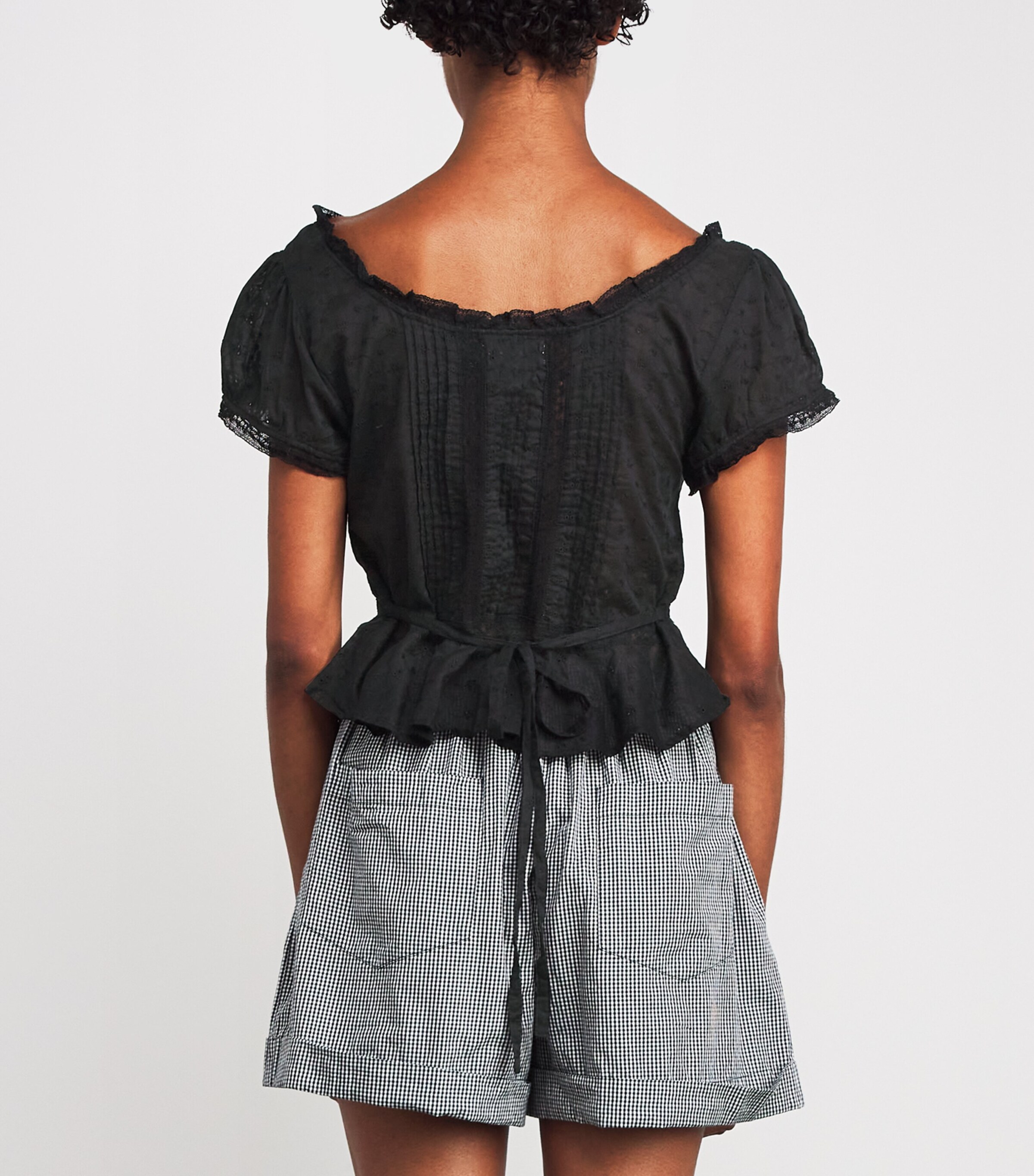 Rixo Black Broderie Anglaise Sandi Top | Harrods US