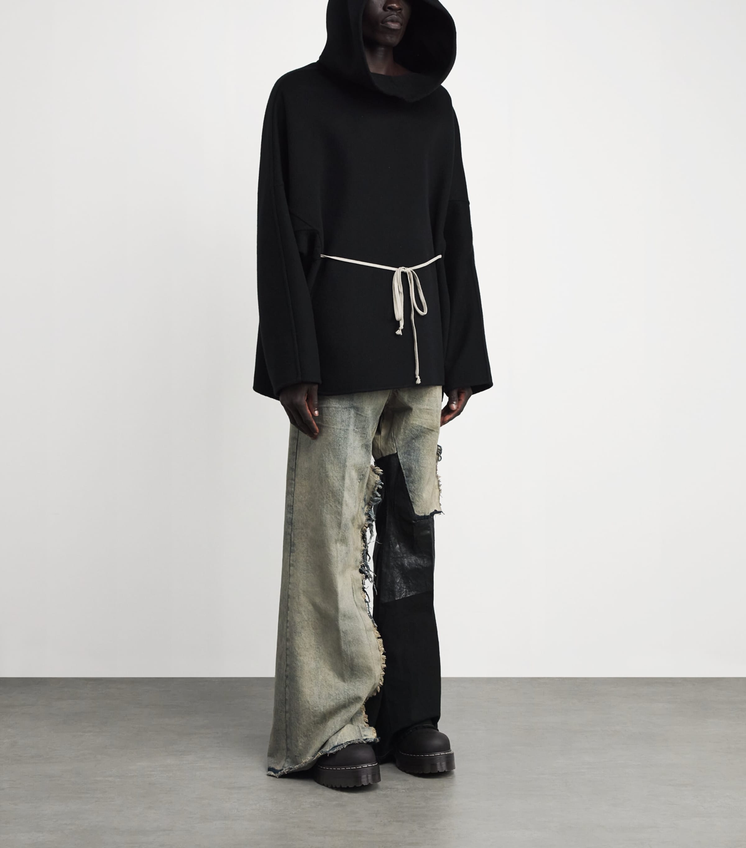 Rick Owens Black Rick Owens x Dr. Martens Leather Steel Toe Boots ...