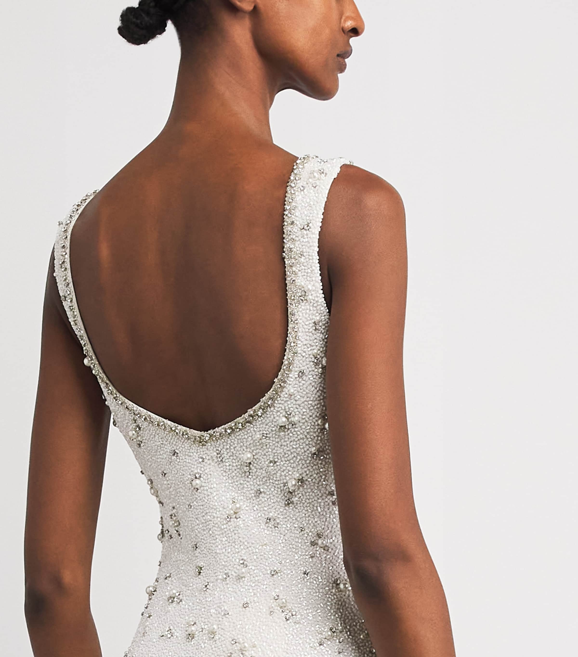 Clio Peppiatt White Bridal Crystal Gown | Harrods CO