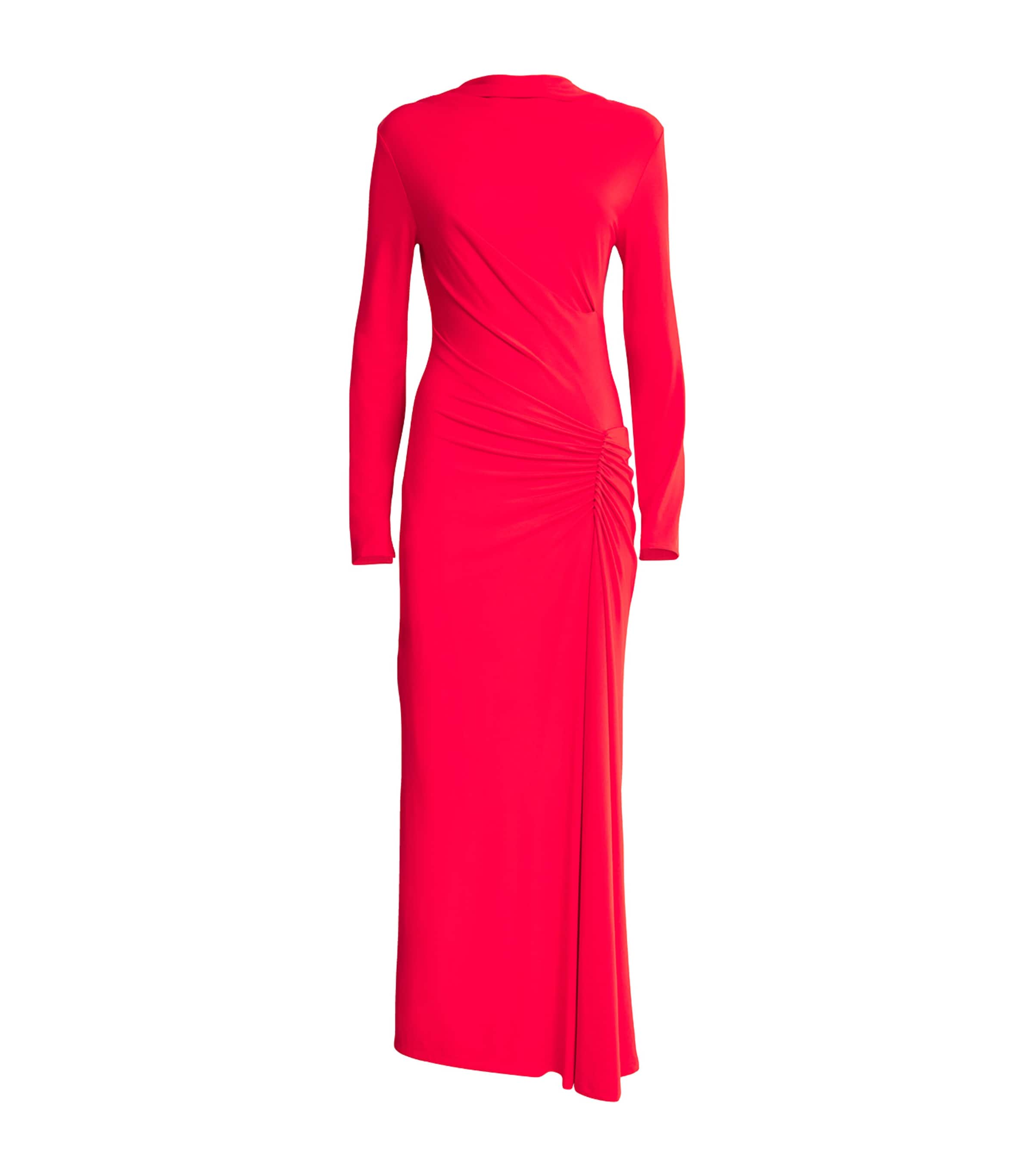 Simkhai Ruched Ferrera Midi Dress In Red | ModeSens