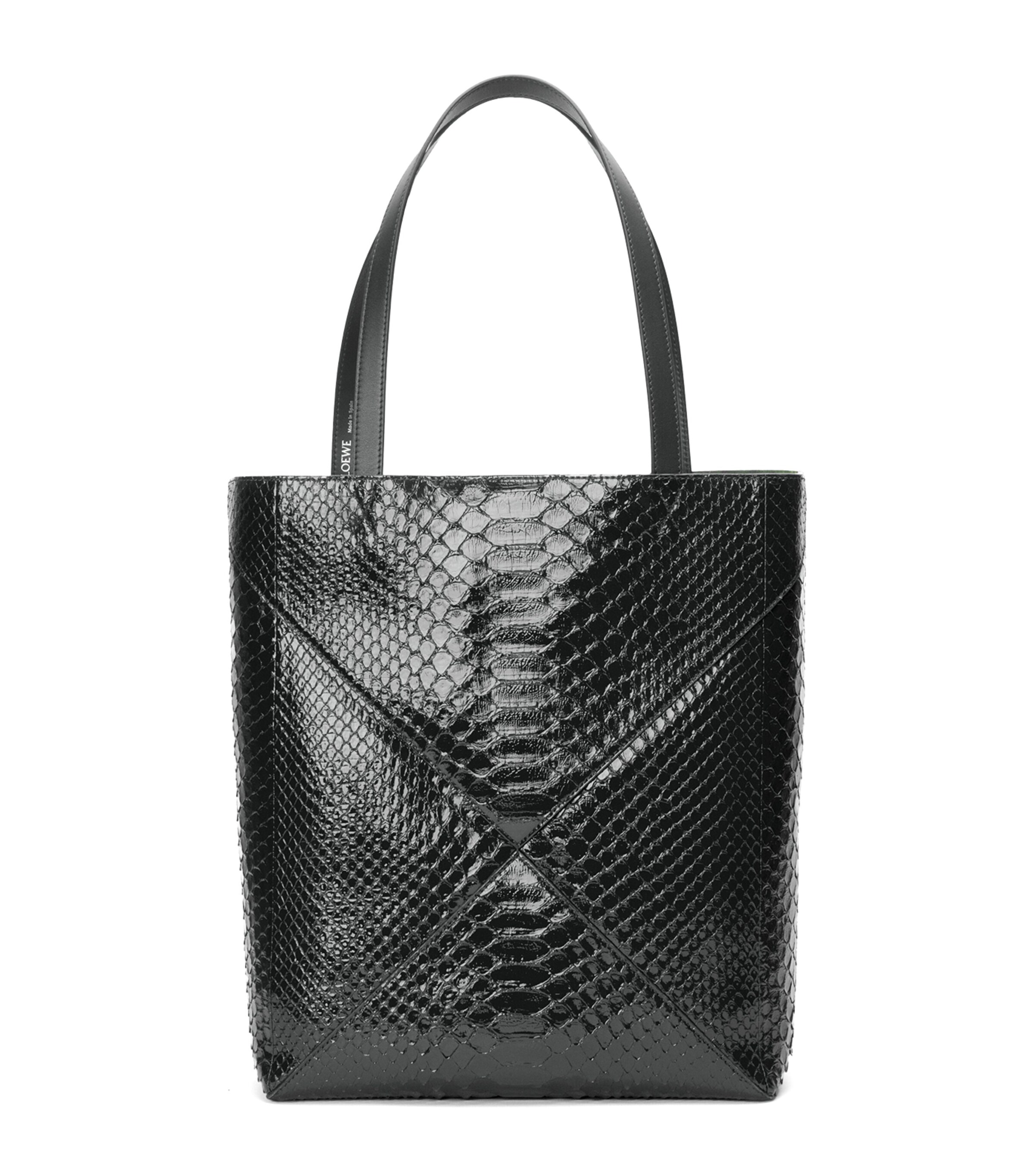 LOEWE Large Snakeskin Puzzle Fold Tote Bag | Harrods US