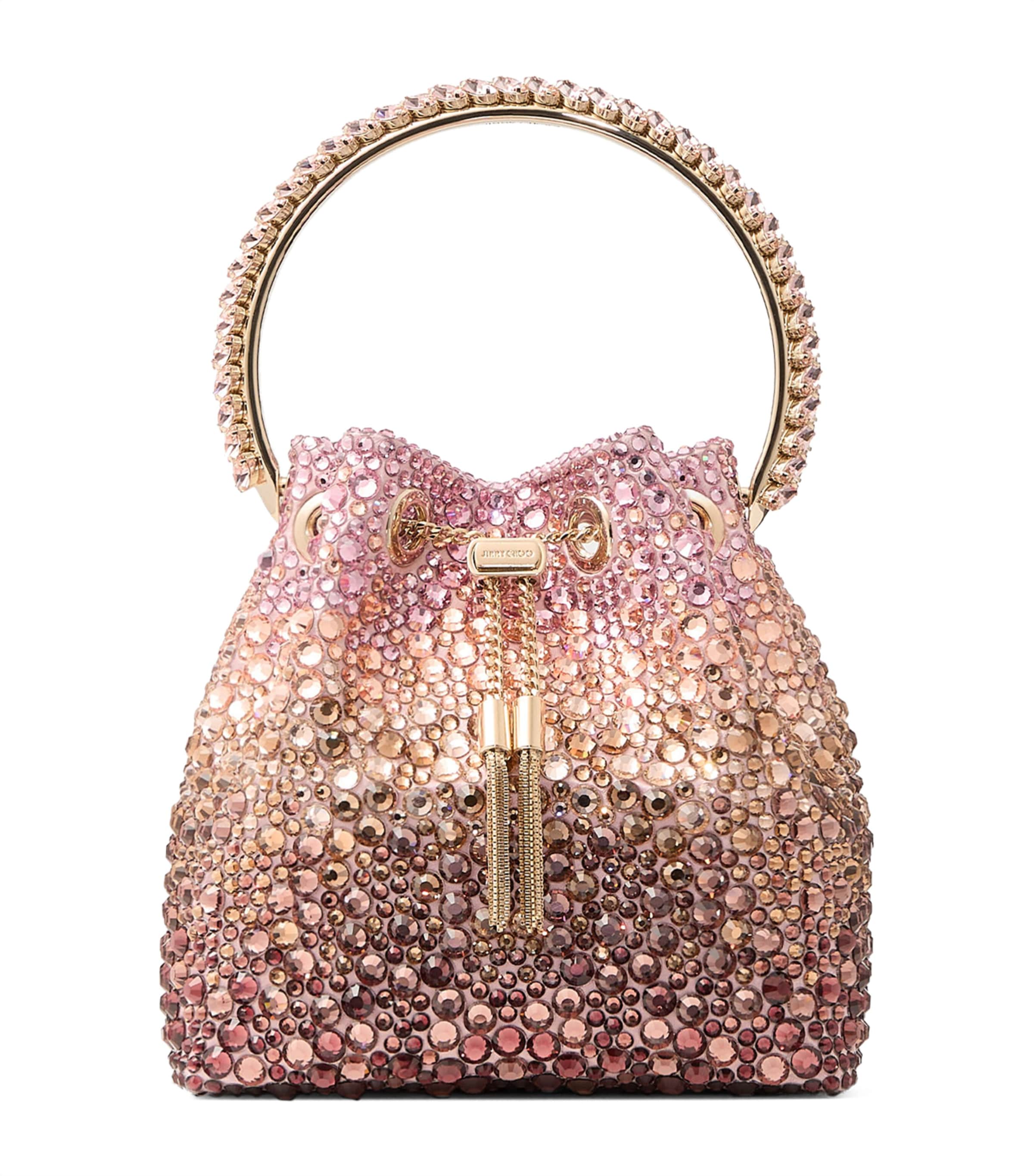 Jimmy Choo Pink Embellished Bon Bon Top-Handle Bag | Harrods US