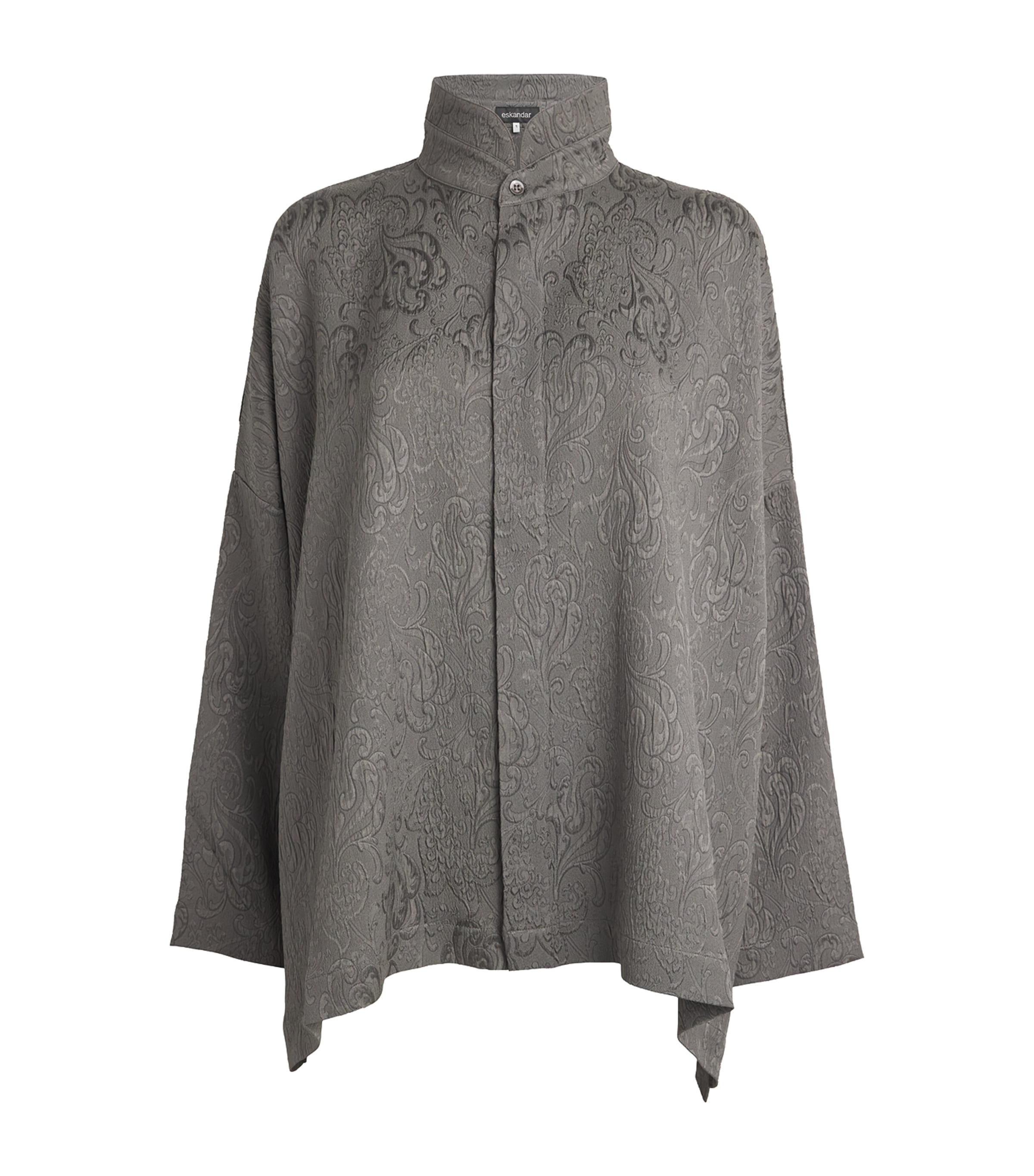 Eskandar Silk Long-Back Shirt | Harrods US