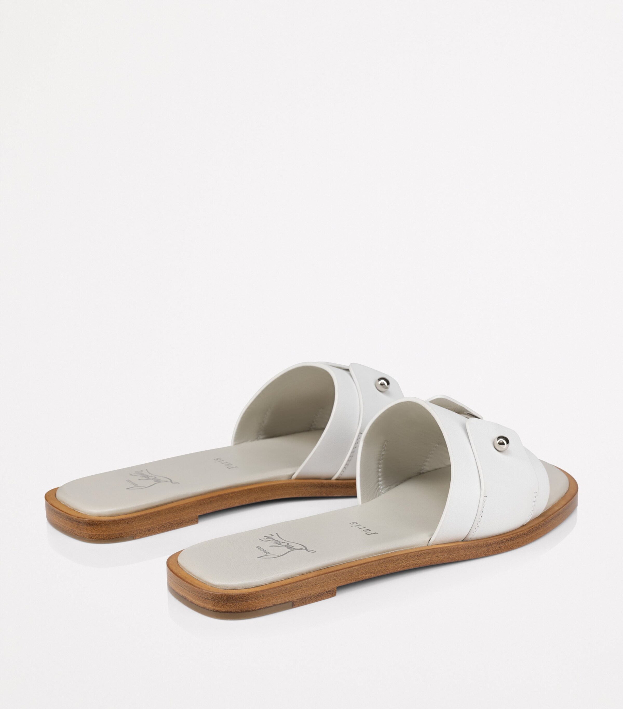 Christian Louboutin White Chambelimule Donna Calf Leather Mules ...