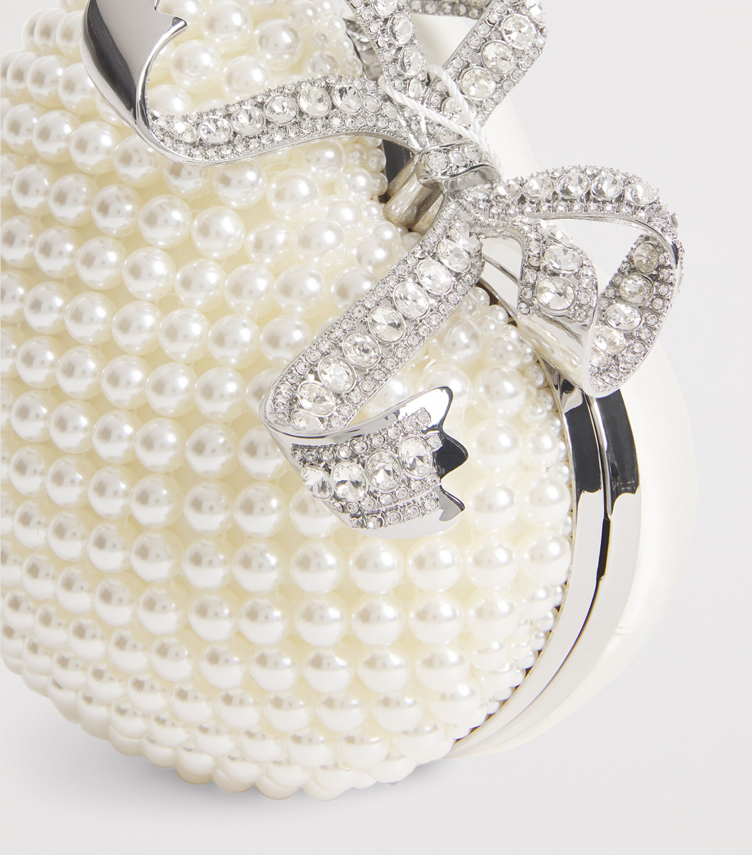Self-Portrait Ivory Pearl-Embellished Heart Clutch Bag | Harrods UK