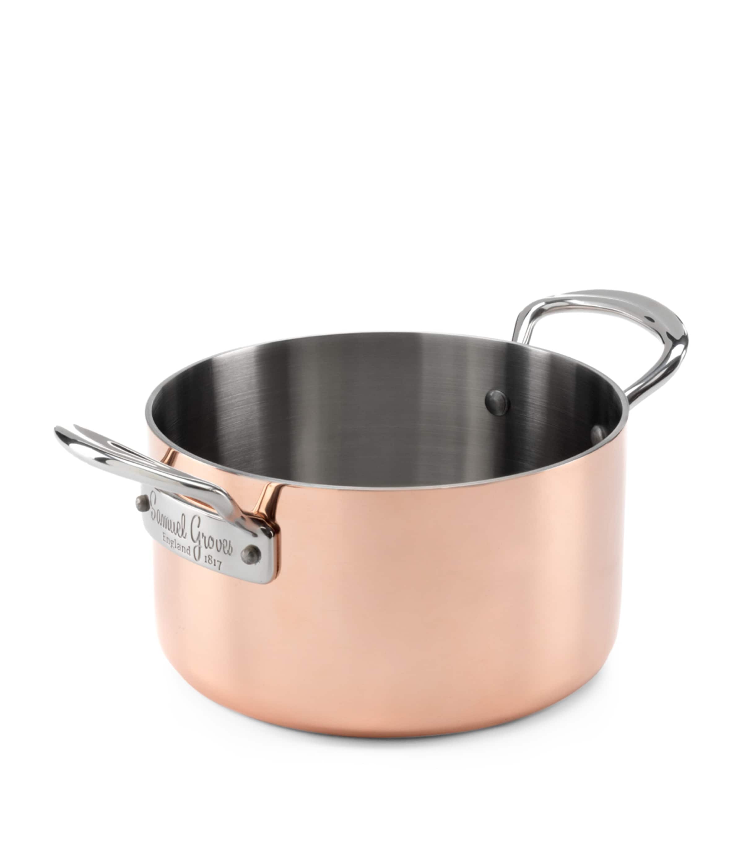 Samuel Groves Copper Clad Casserole Pan with Lid (20cm) | Harrods UK