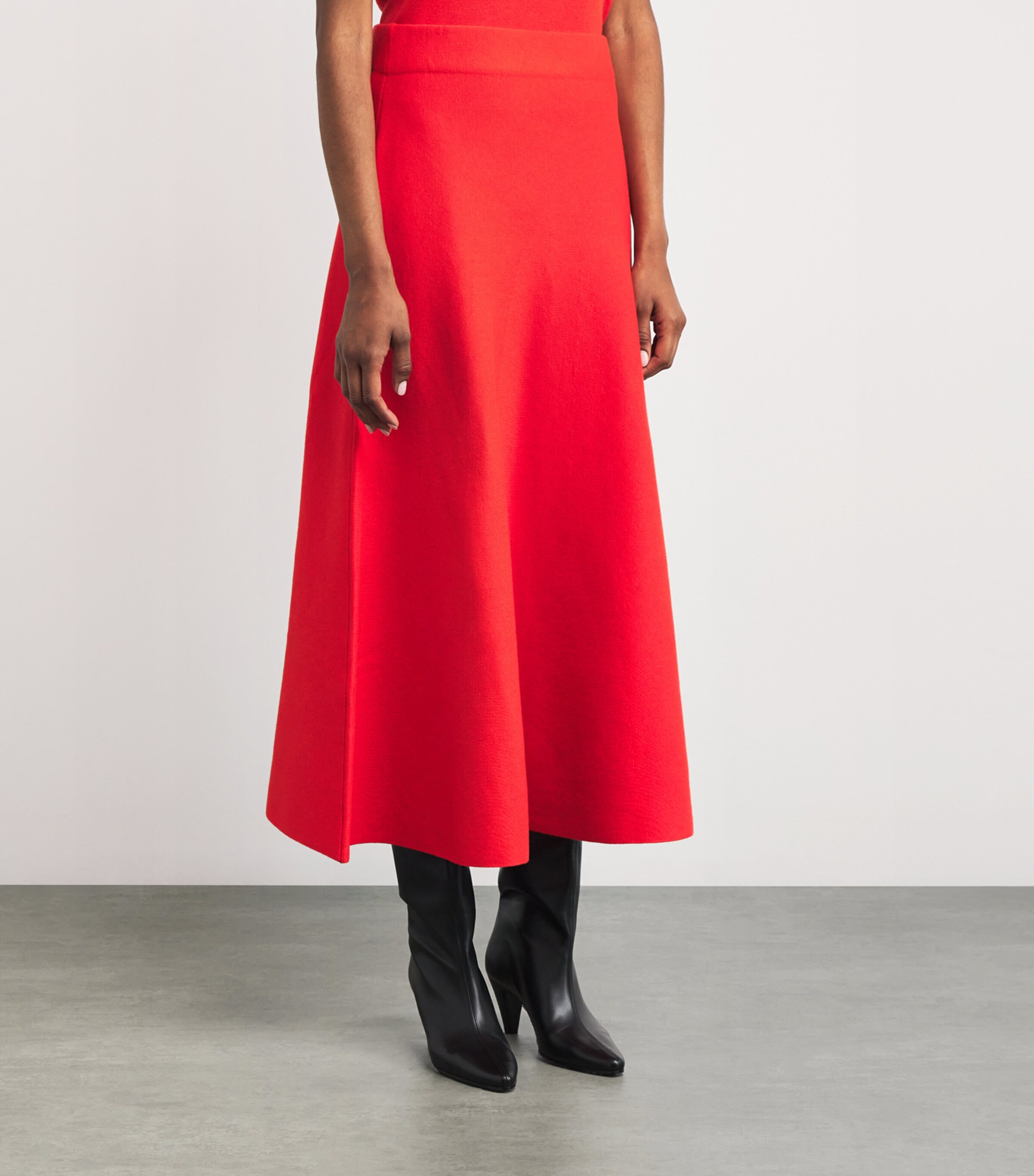 ME+EM Red Merino Wool-Organic Cotton Milano Knit Maxi Skirt | Harrods AU