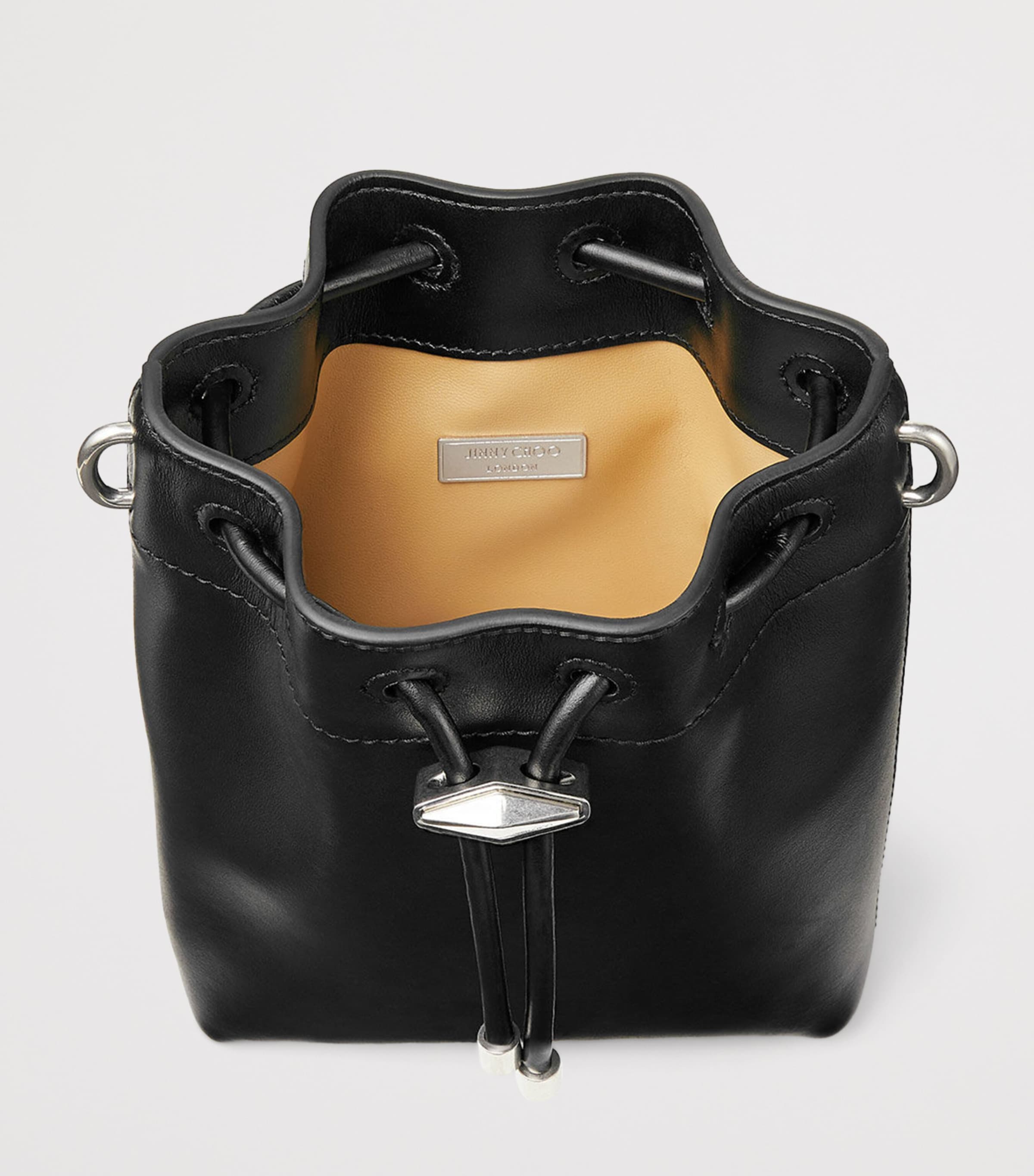 Jimmy Choo Black Mini Cinch Bucket Bag | Harrods DE