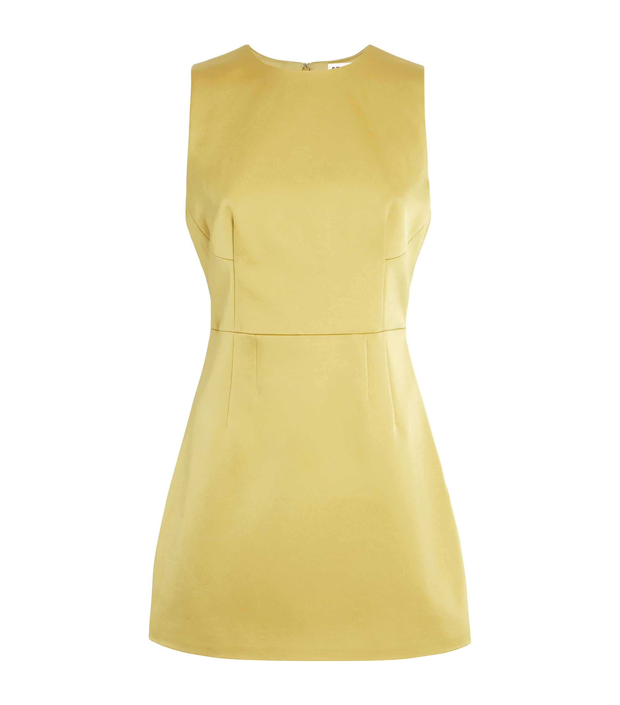 STAUD Yellow Satin Garden Mini Dress | Harrods US