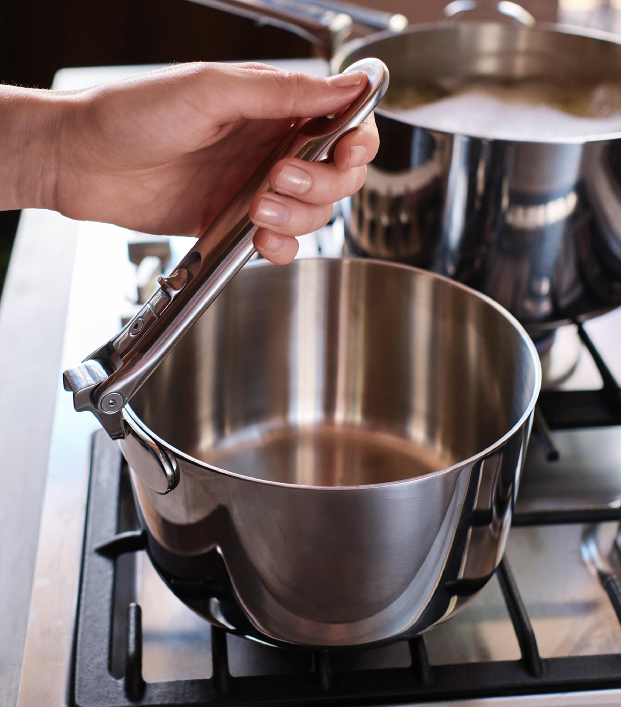 Joseph Joseph Space Steel Folding-Handle 3-Piece Saucepan Set | Harrods UK