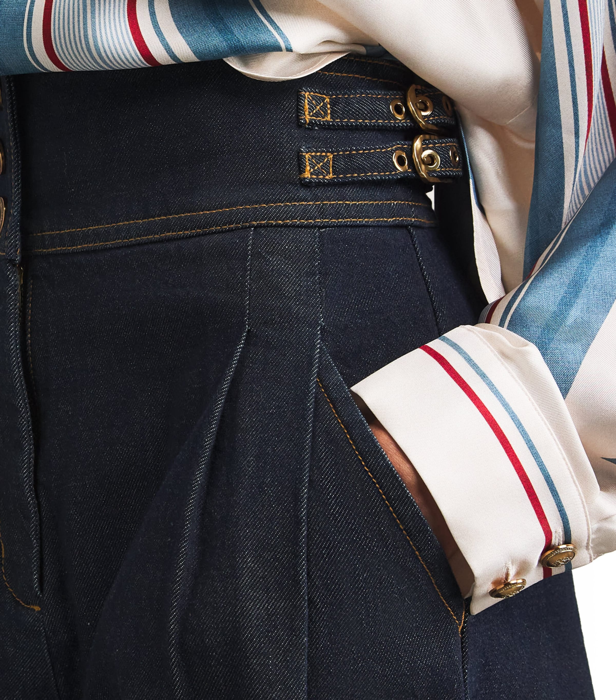 Zimmermann Navy Denim Rebellion Wide-Leg Trousers | Harrods US