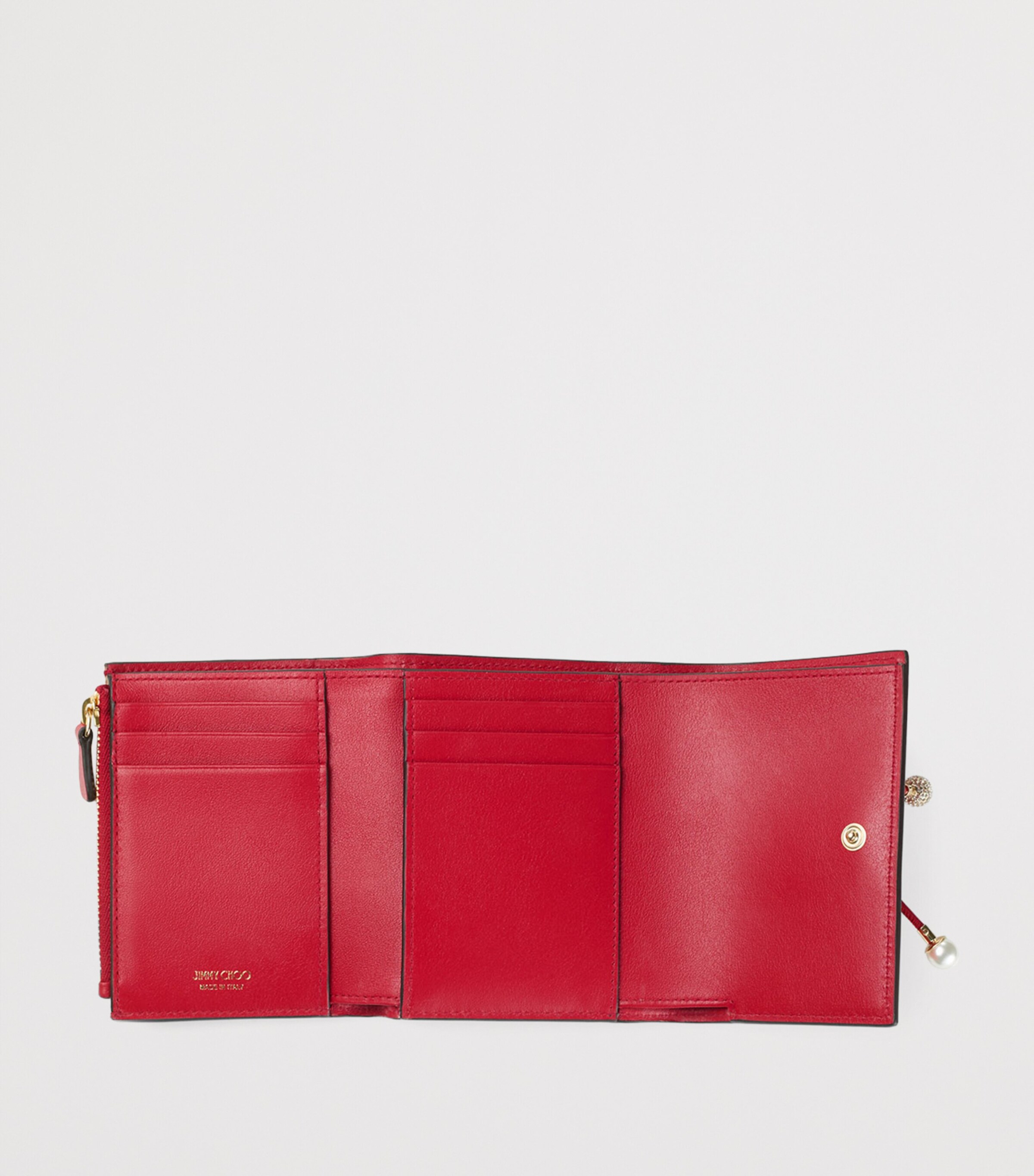 Jimmy Choo Red Leather Marinda Wallet | Harrods UK