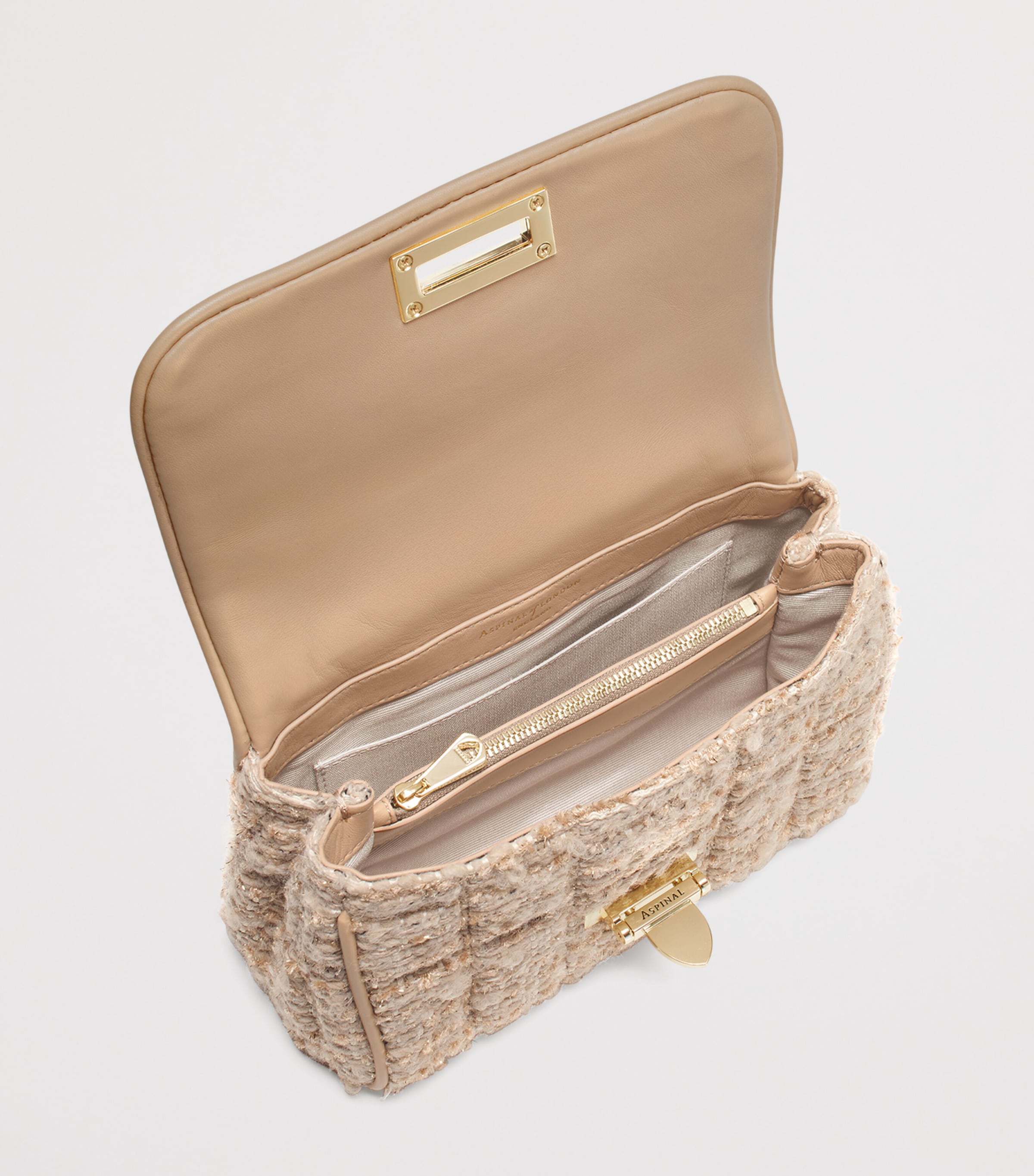 Aspinal Of London Gold Tweed Lottie Cross-Body Bag | Harrods CA