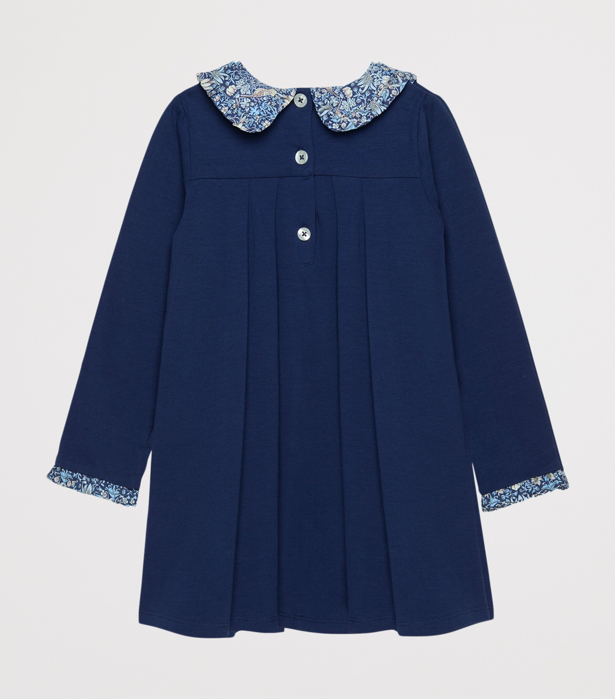 Trotters Navy Stretch Cotton Violet Dress (2-5 Years) | Harrods DE