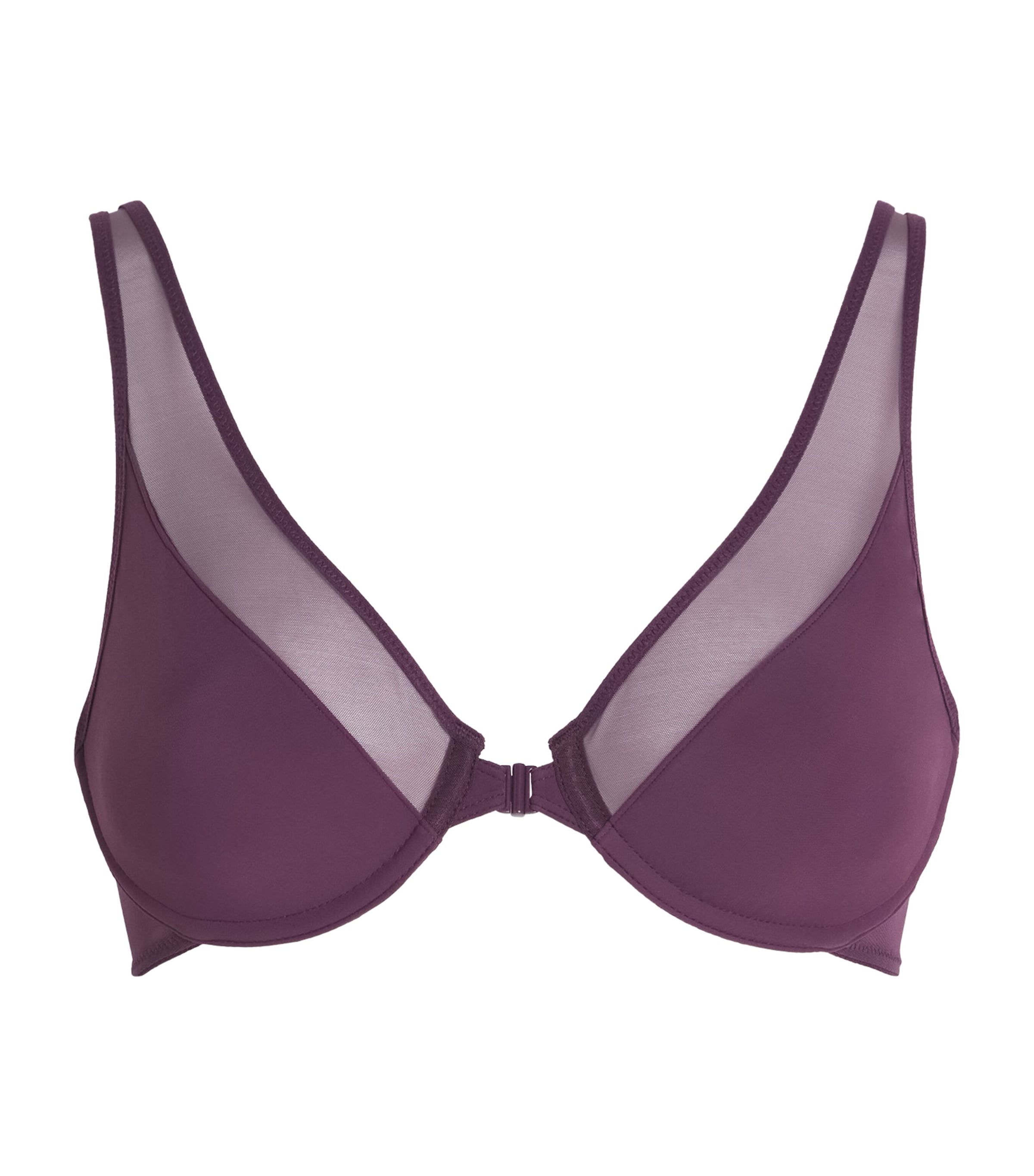 Wolford Purple Sheer Opaque High Apex Bra | Harrods CA