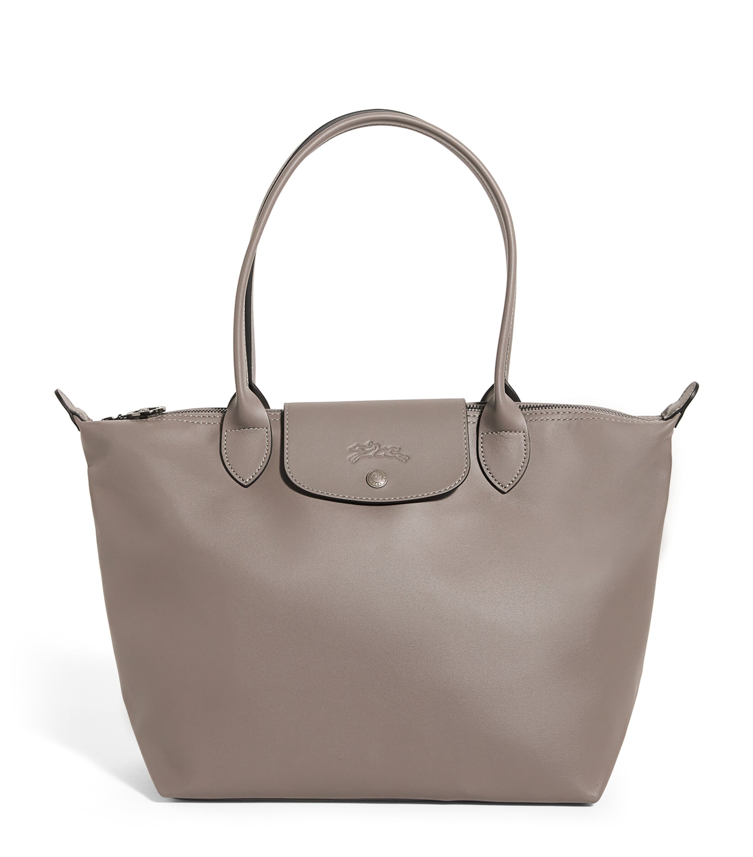 Longchamp Grey Medium Leather Le Pliage Xtra Tote Bag | Harrods UK