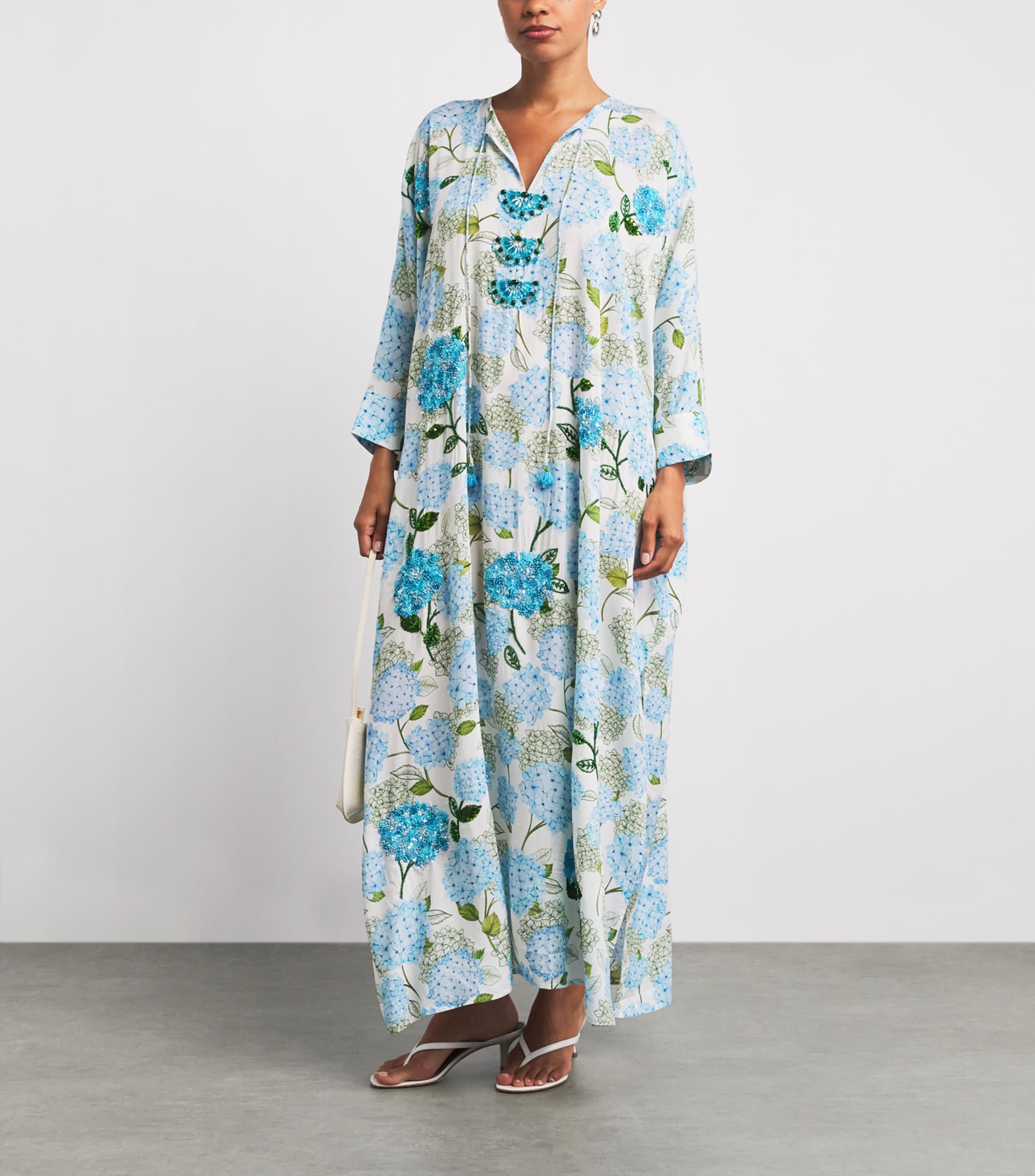 Verandah Multi Embellished Hydrangea Maxi Kaftan | Harrods IN