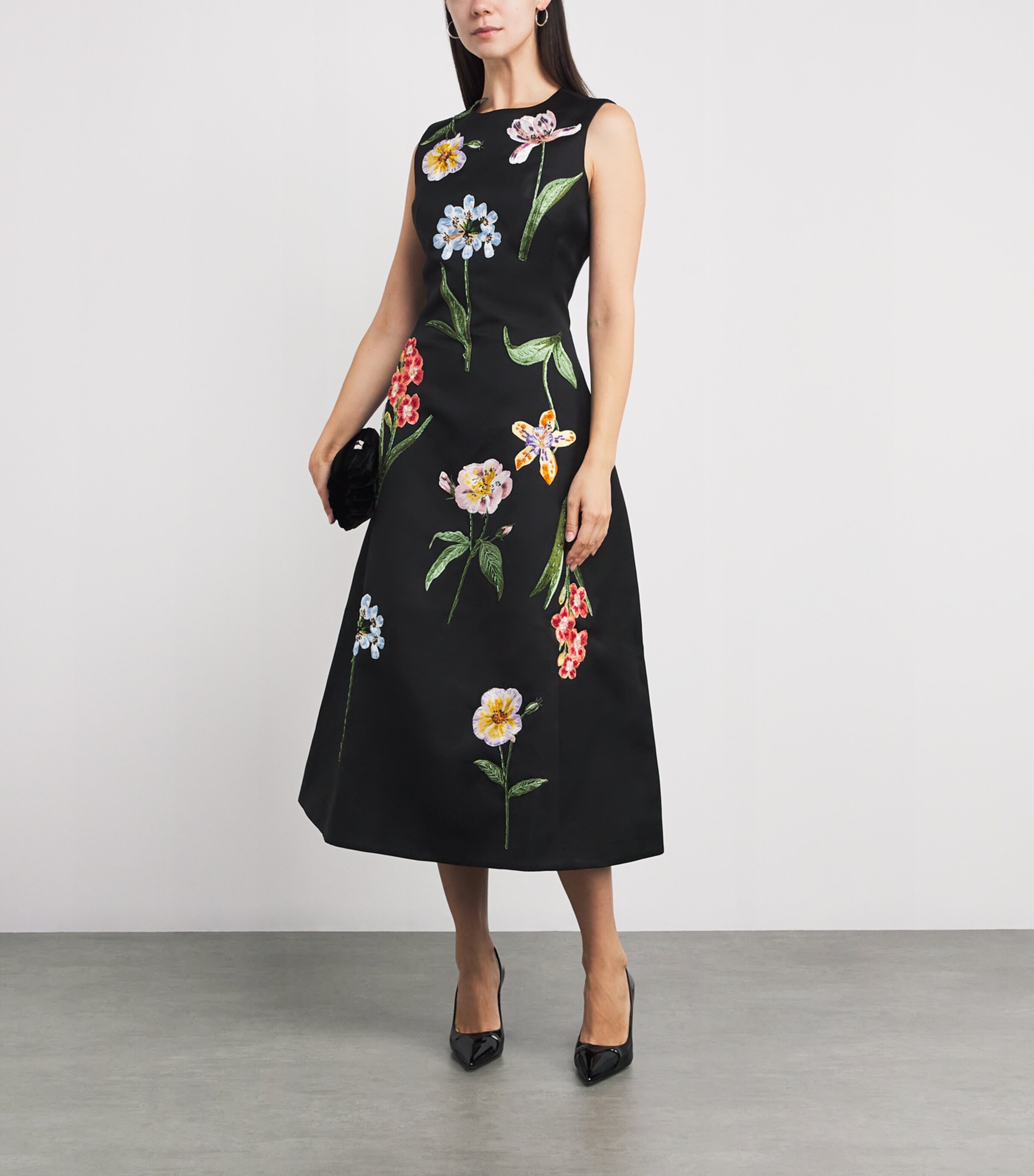 LEO LIN Black Embellished Cleo Midi Dress | Harrods HK
