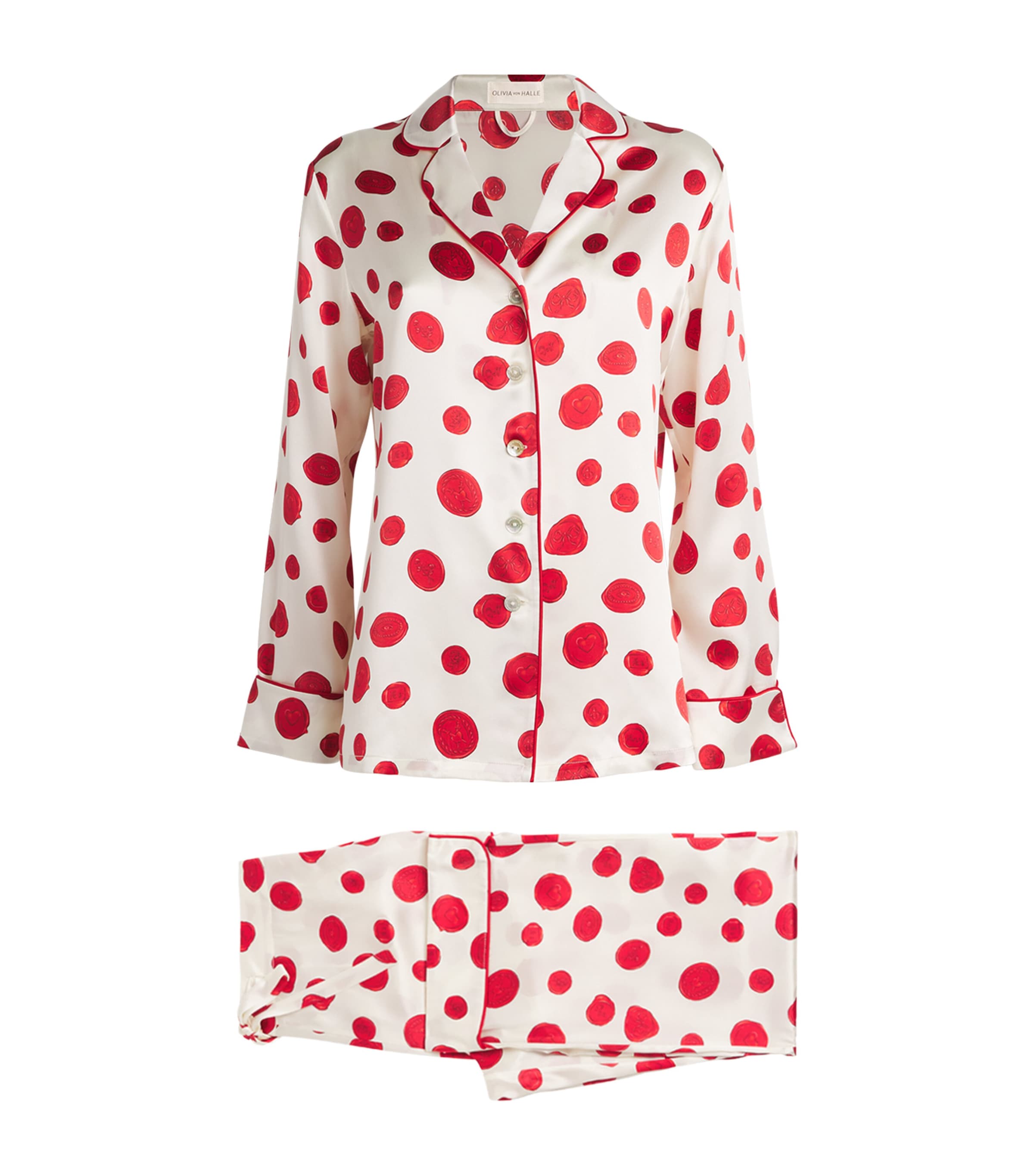 Olivia von Halle Multi Silk Lila Pyjama Set | Harrods UK