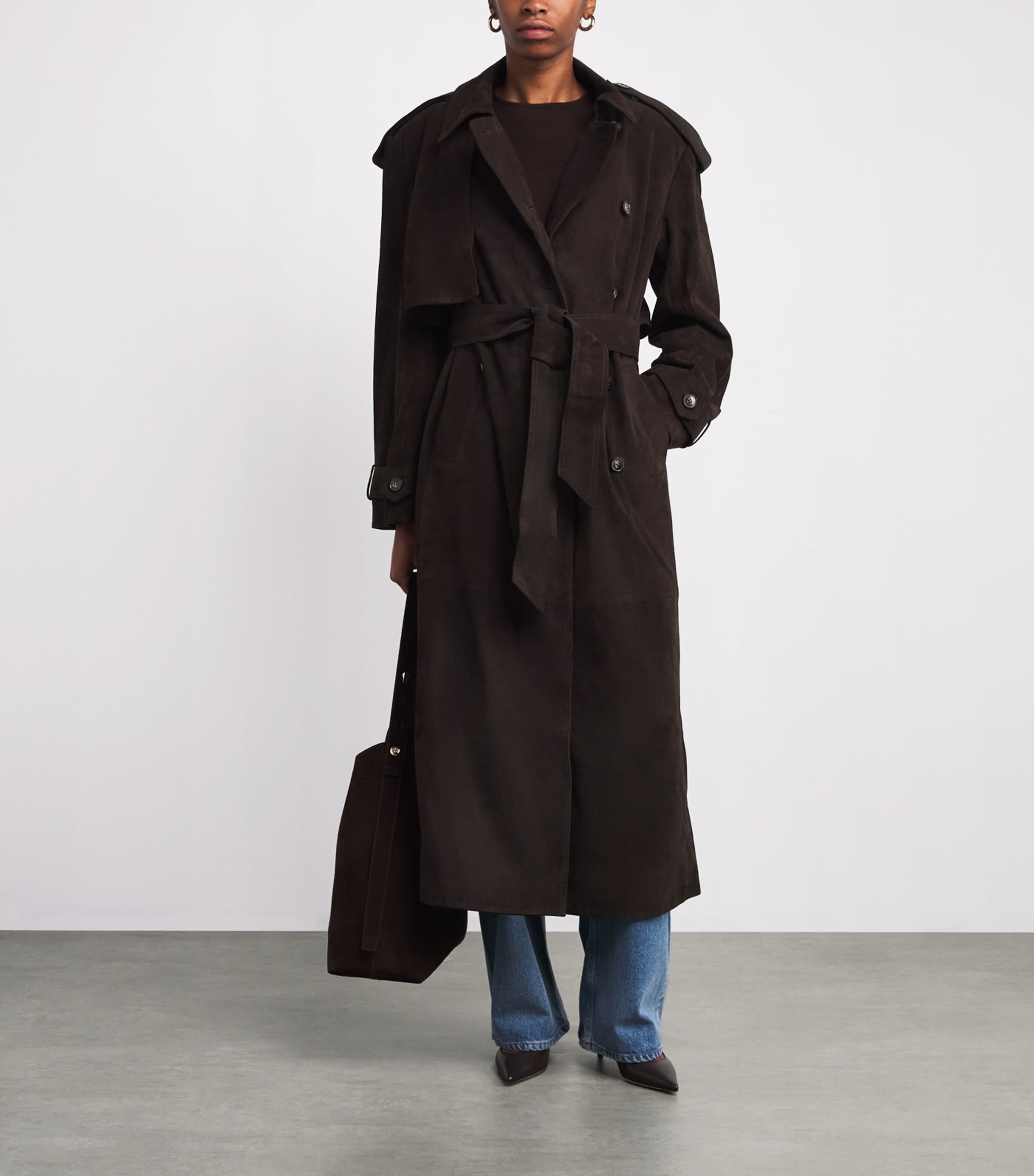 Almada Label Brown Suede Sienna Coat | Harrods SA