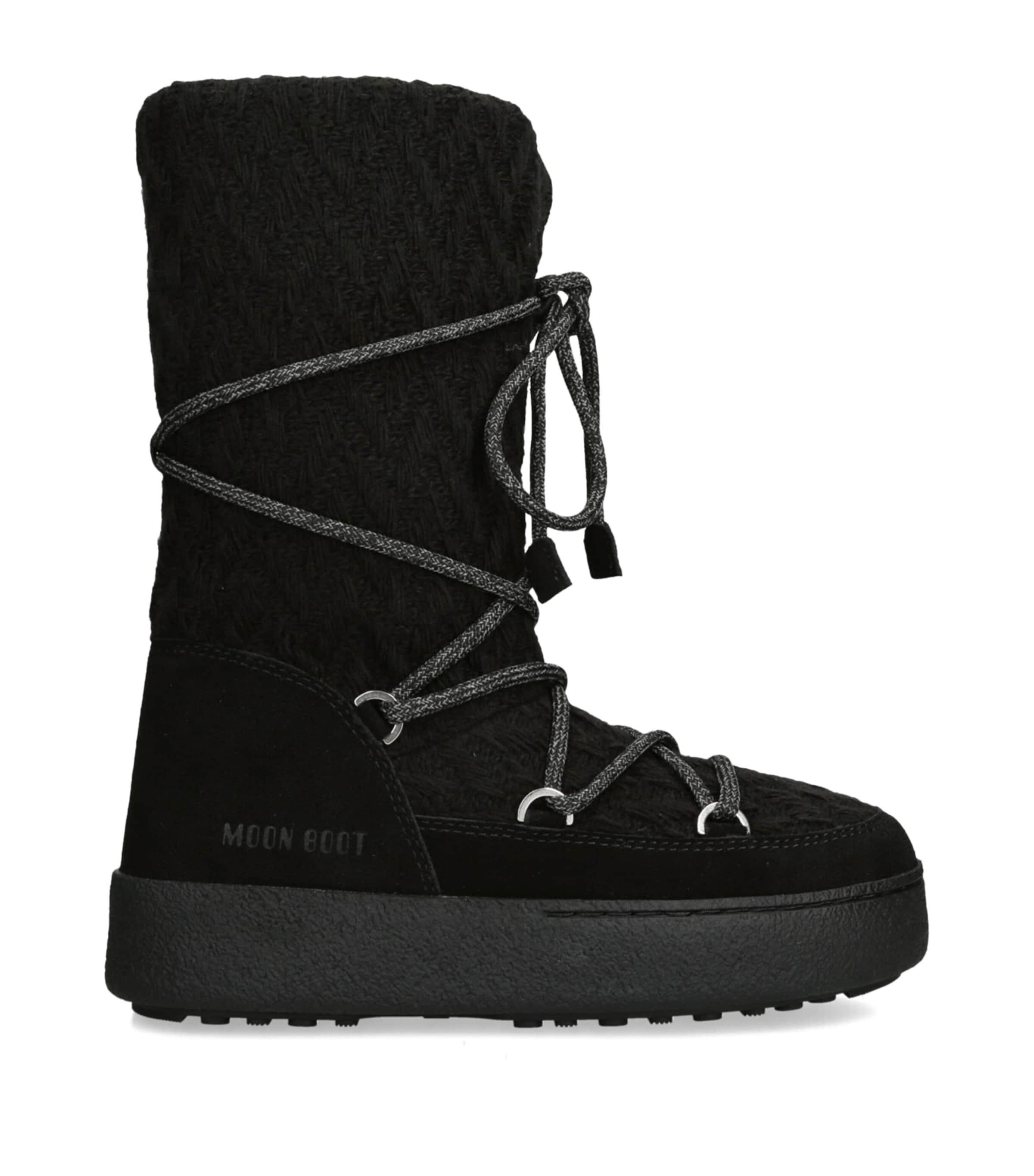 Moon Boot Black x Guest in Residence LTrack Knitted Boots | Harrods UK
