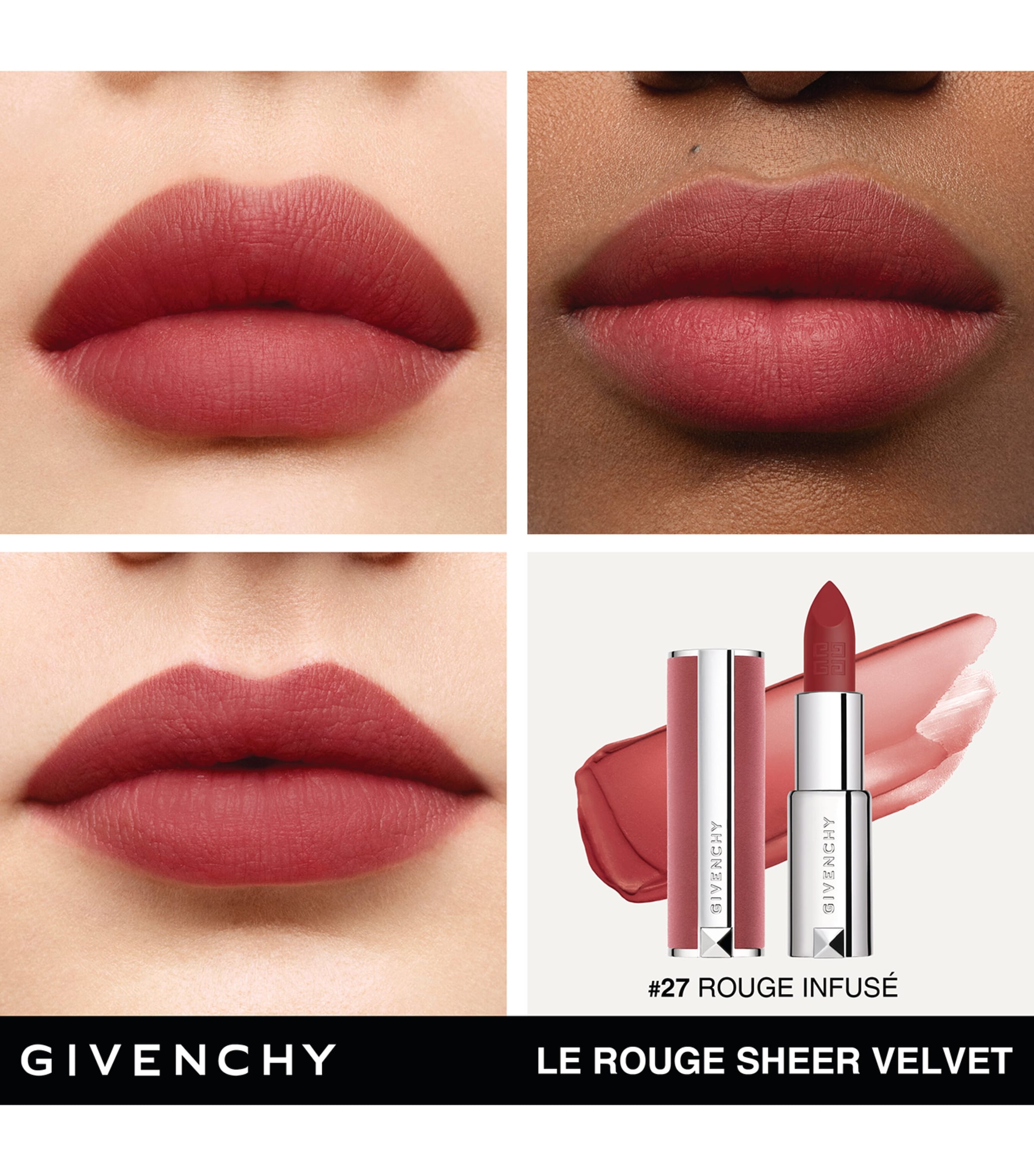 Givenchy Le Rouge Sheer Velvet Refillable Matte Lipstick | Harrods UK