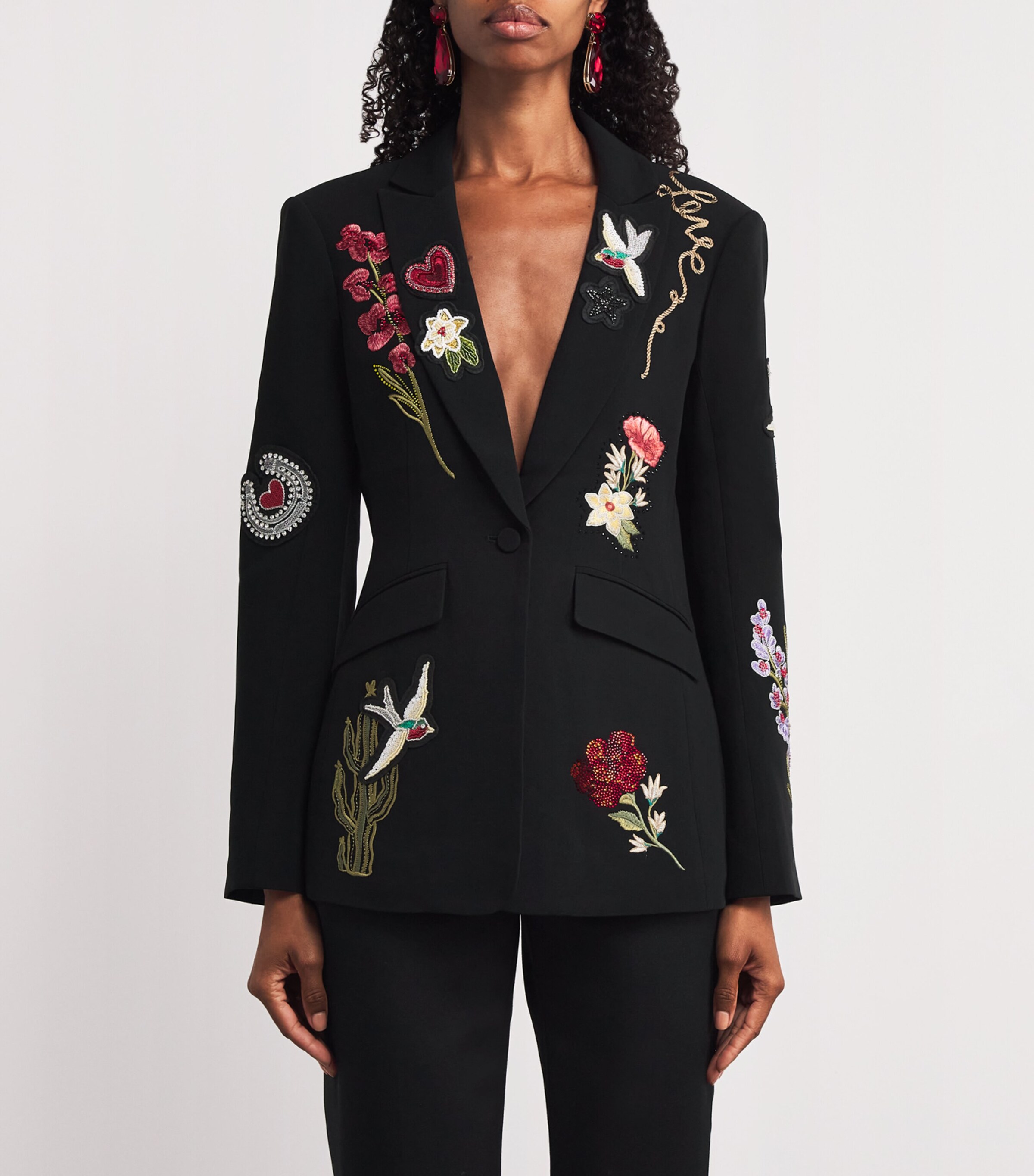 Cinq A Sept Black Western Armour Blazer | Harrods FR