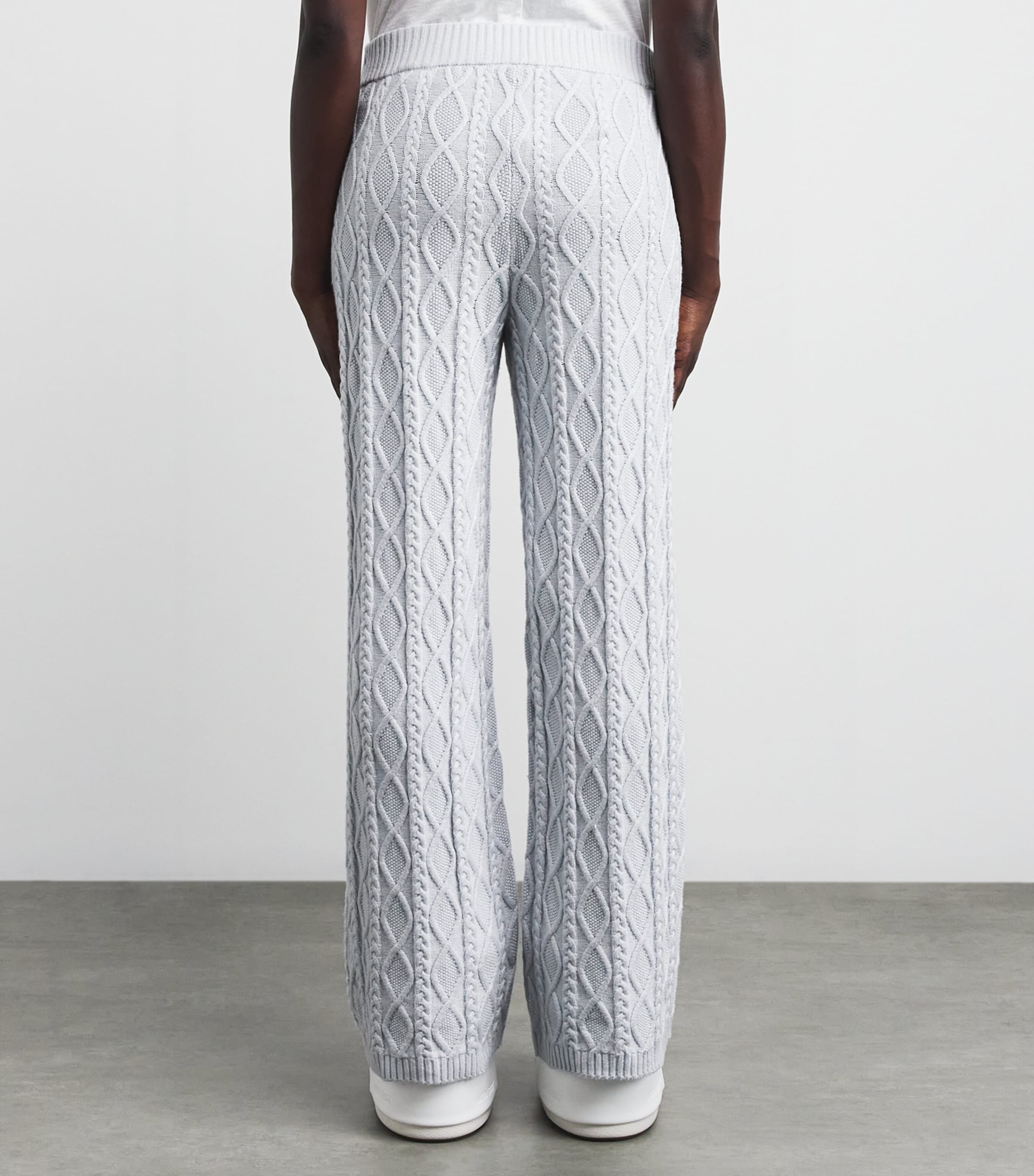 Skims Blue Cable-Knit Snow Bunny Trousers | Harrods US