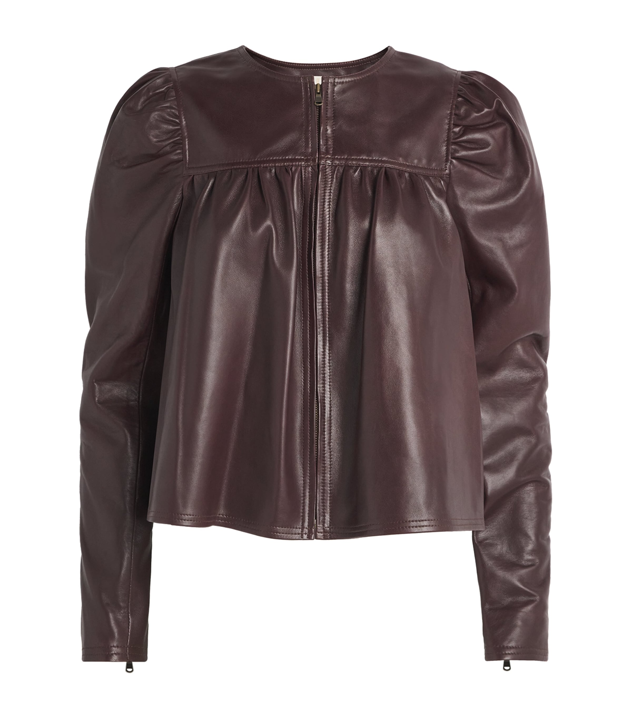 Ulla Johnson Burgundy Leather Anouk Jacket | Harrods UK