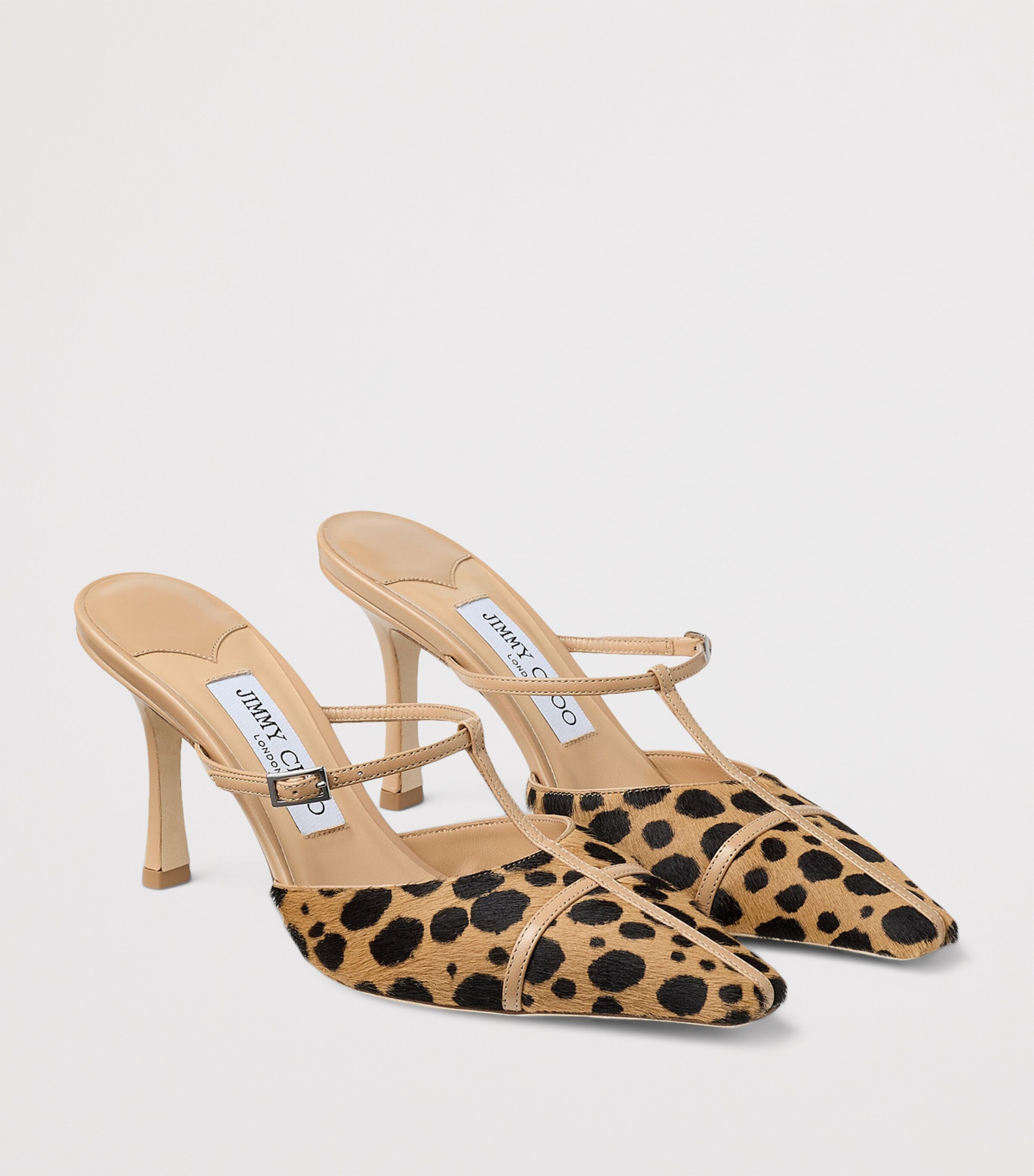 Jimmy Choo Neutral x Conner Ives Gloria Leopard Mules 85 | Harrods US