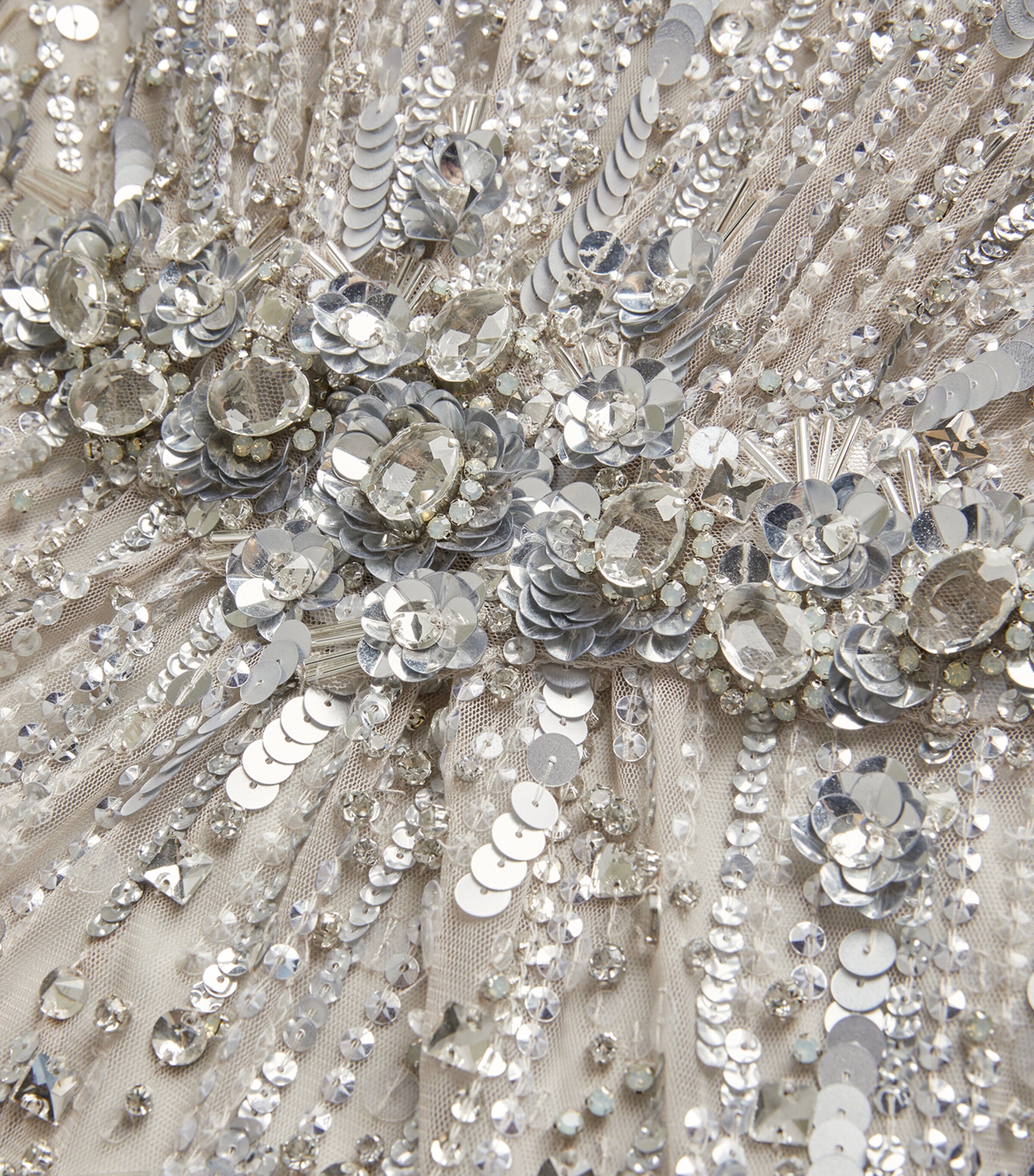 Jenny Packham Silver Crystal-Sequin Embellished Gown | Harrods UK