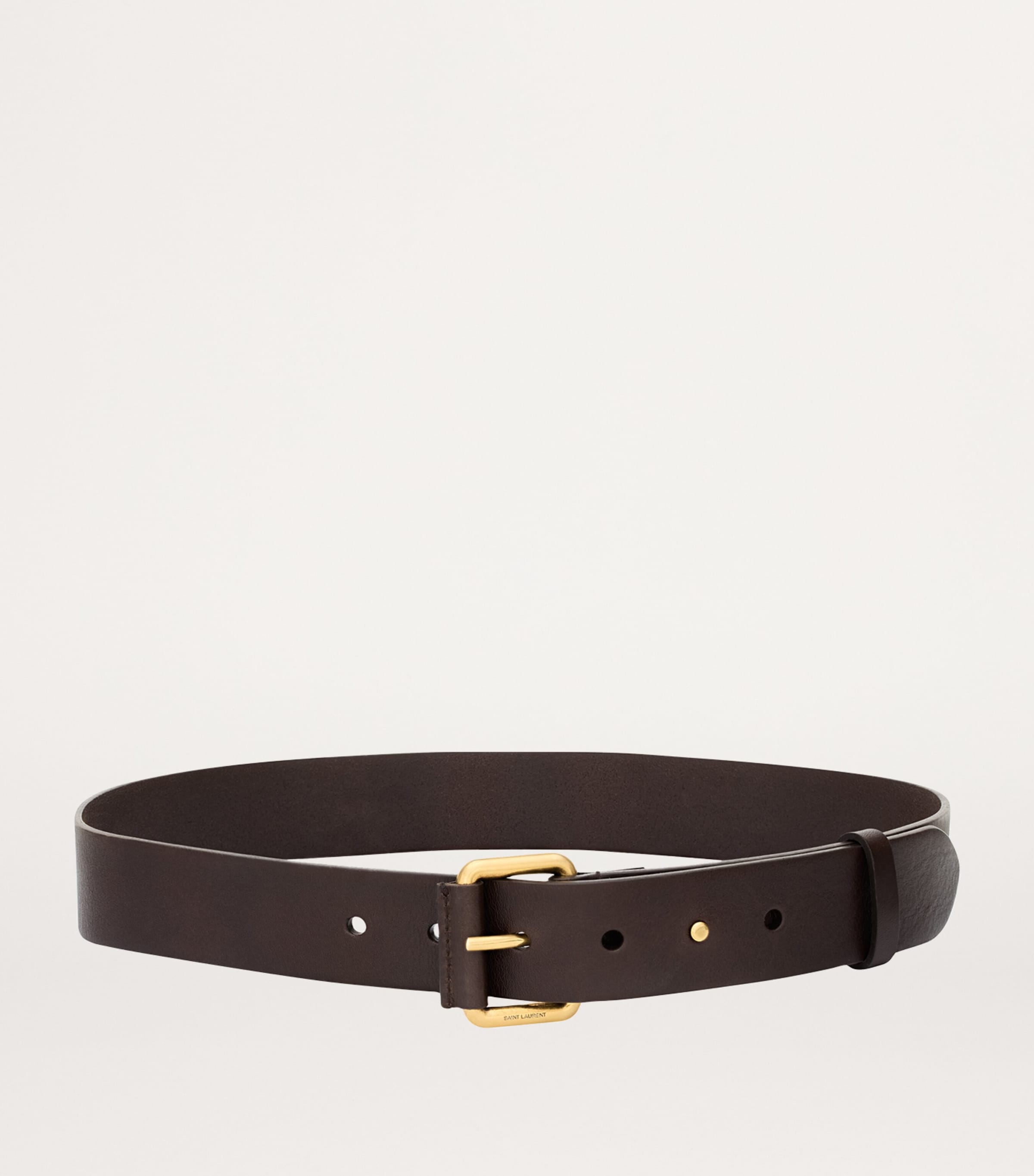 Saint Laurent Brown Calfskin Motorcycle Belt | Harrods UK