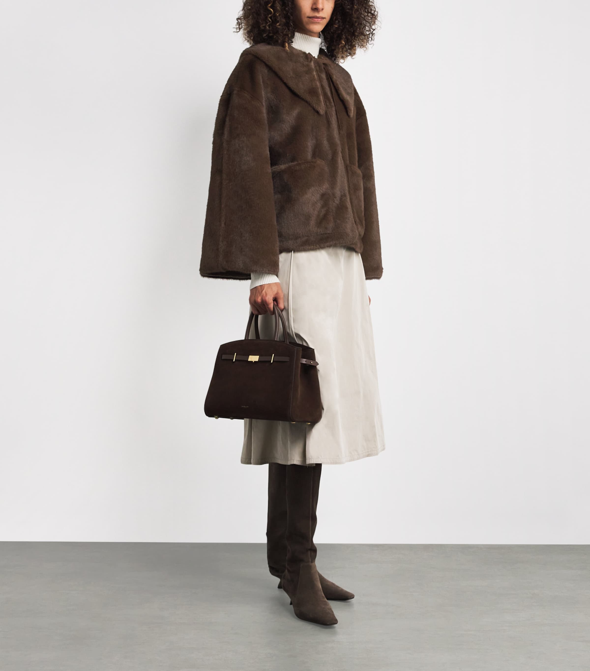 By Malene Birger Black Faux Fur Jacquie Coat | Harrods HK