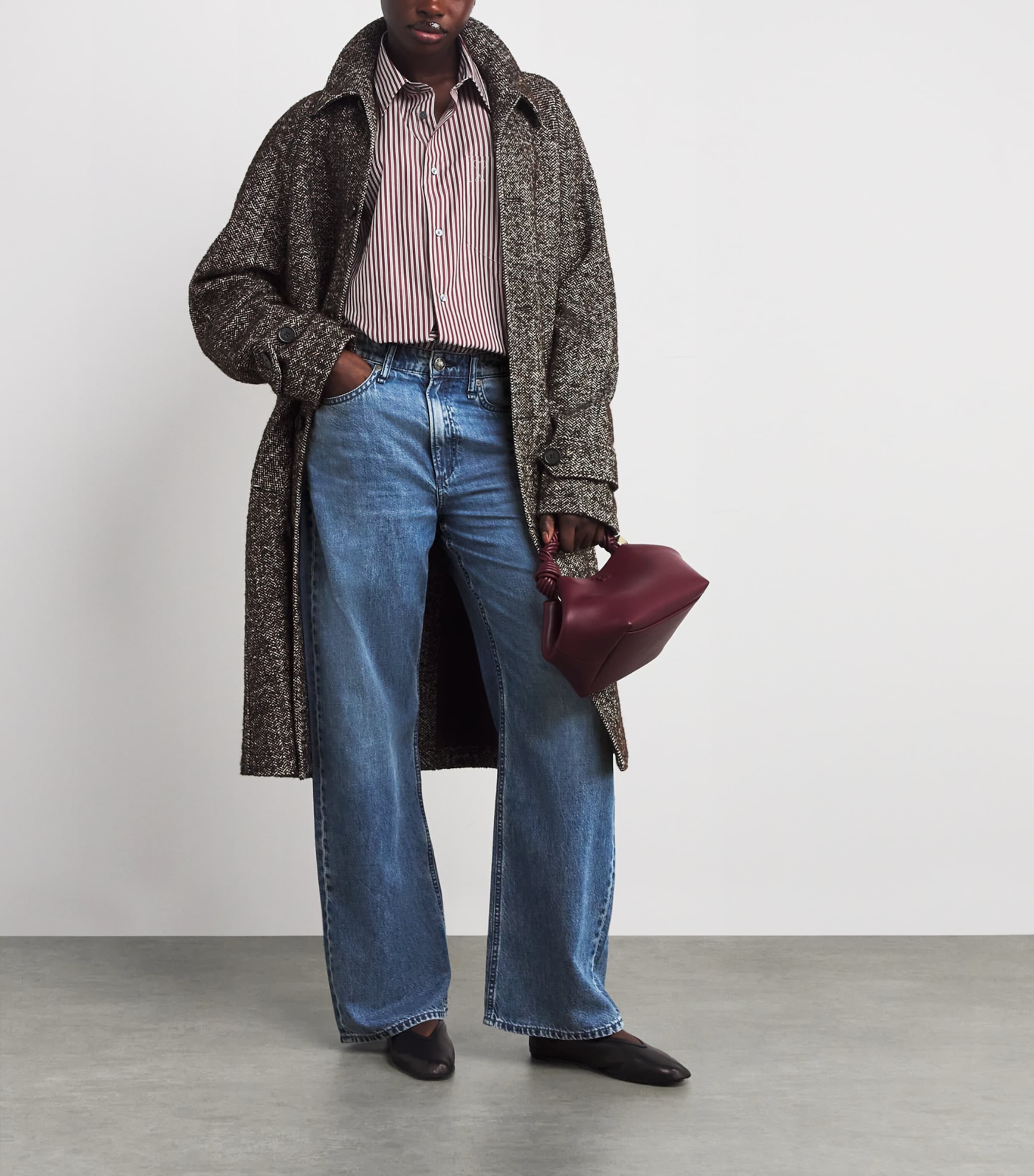 Rag & Bone Blue Logan Mid-Rise Wide-Leg Jeans | Harrods UK