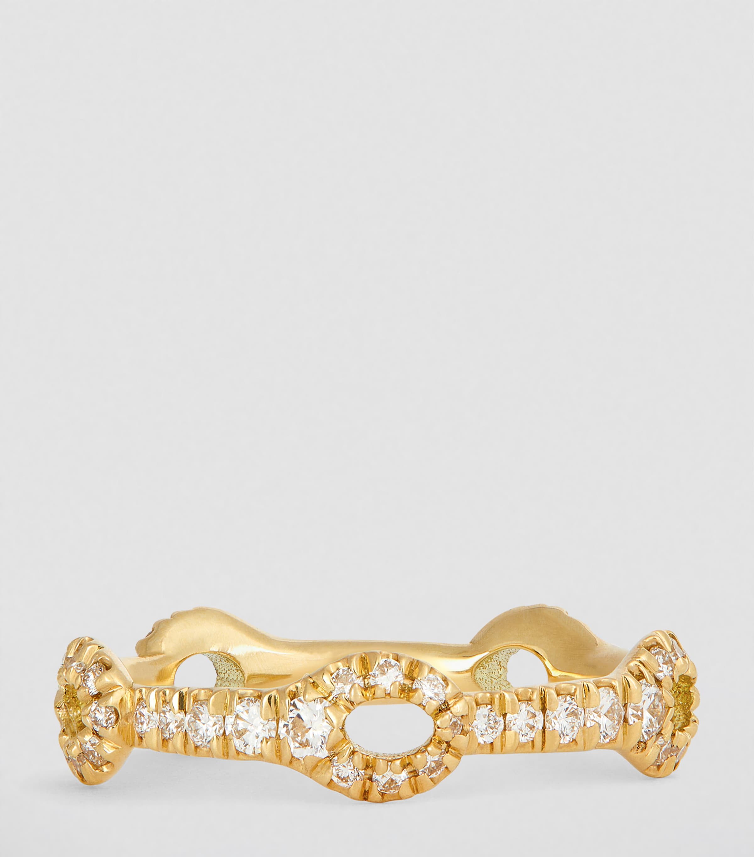 Melissa Kaye Yellow Gold and Diamond Mini Lola Needle Ring | Harrods UK