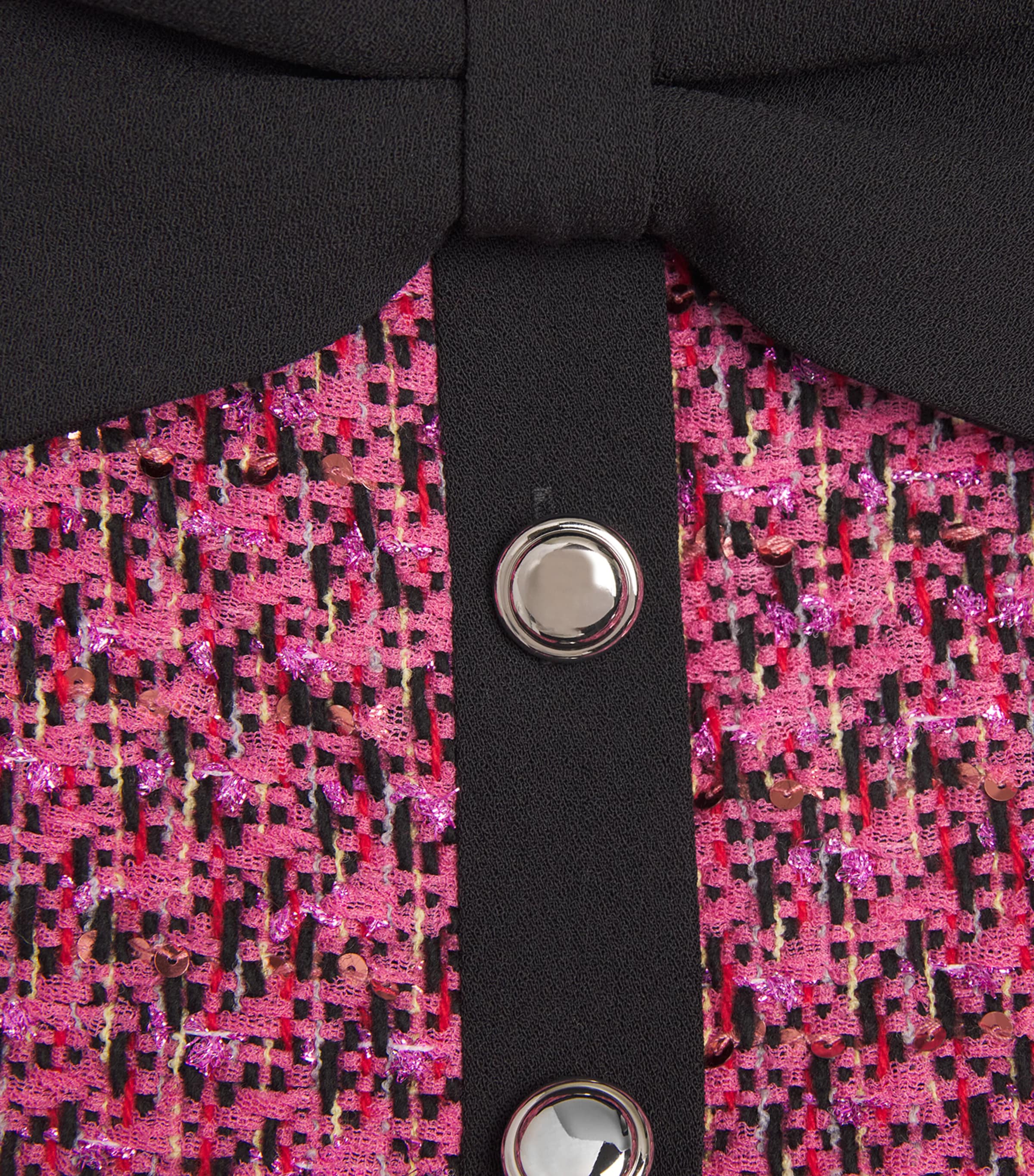 Alessandra Rich Pink Tweed Embellished Crop Top | Harrods US