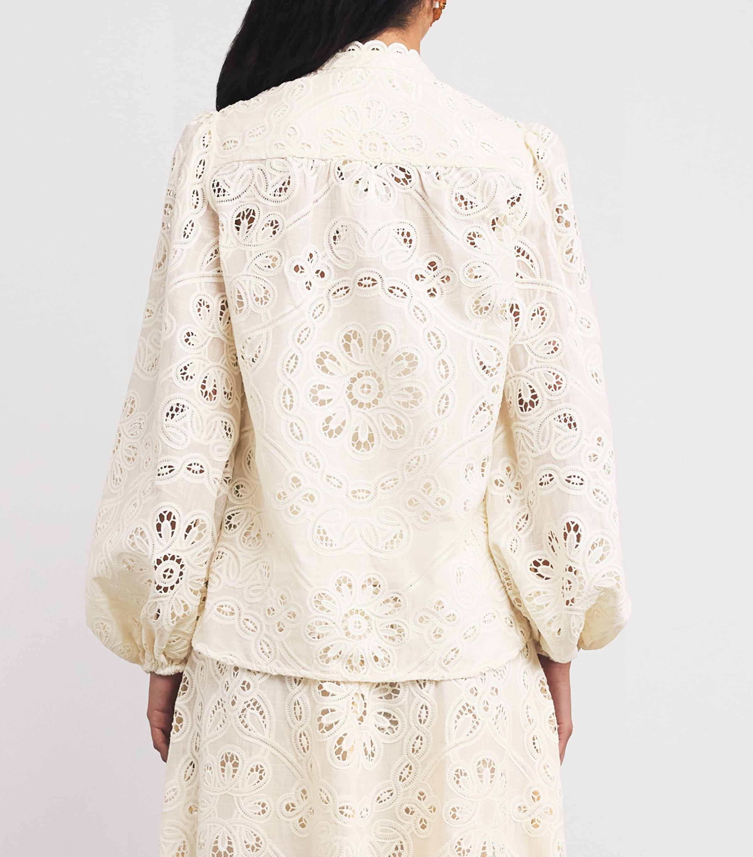 Zimmermann Ivory Cotton Rhiannon Embroidered Blouse | Harrods US