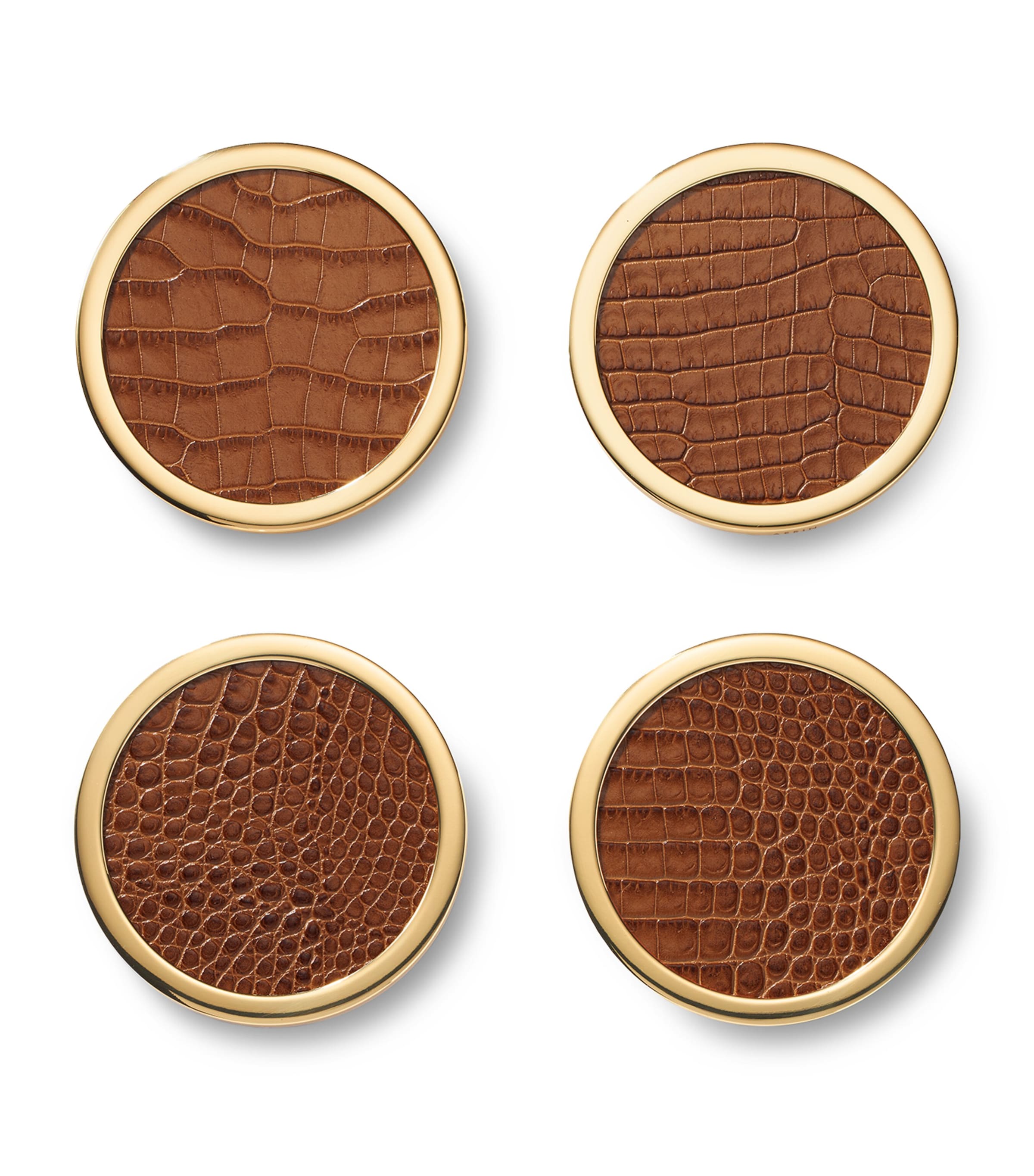 Aerin Set of 4 Leather Classic Coasters | Harrods CA