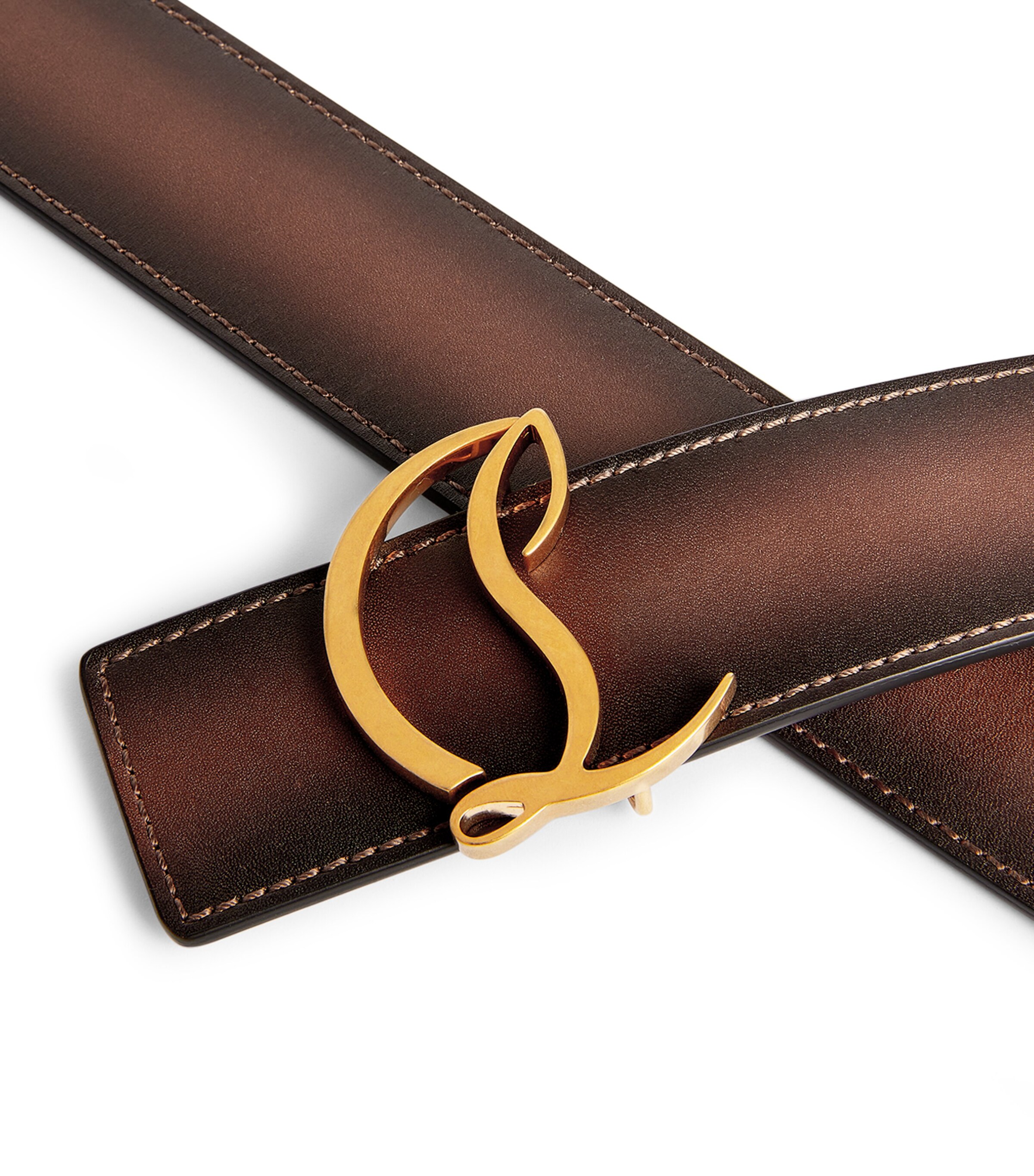 Christian Louboutin Red CL Logo Leather Belt | Harrods UK