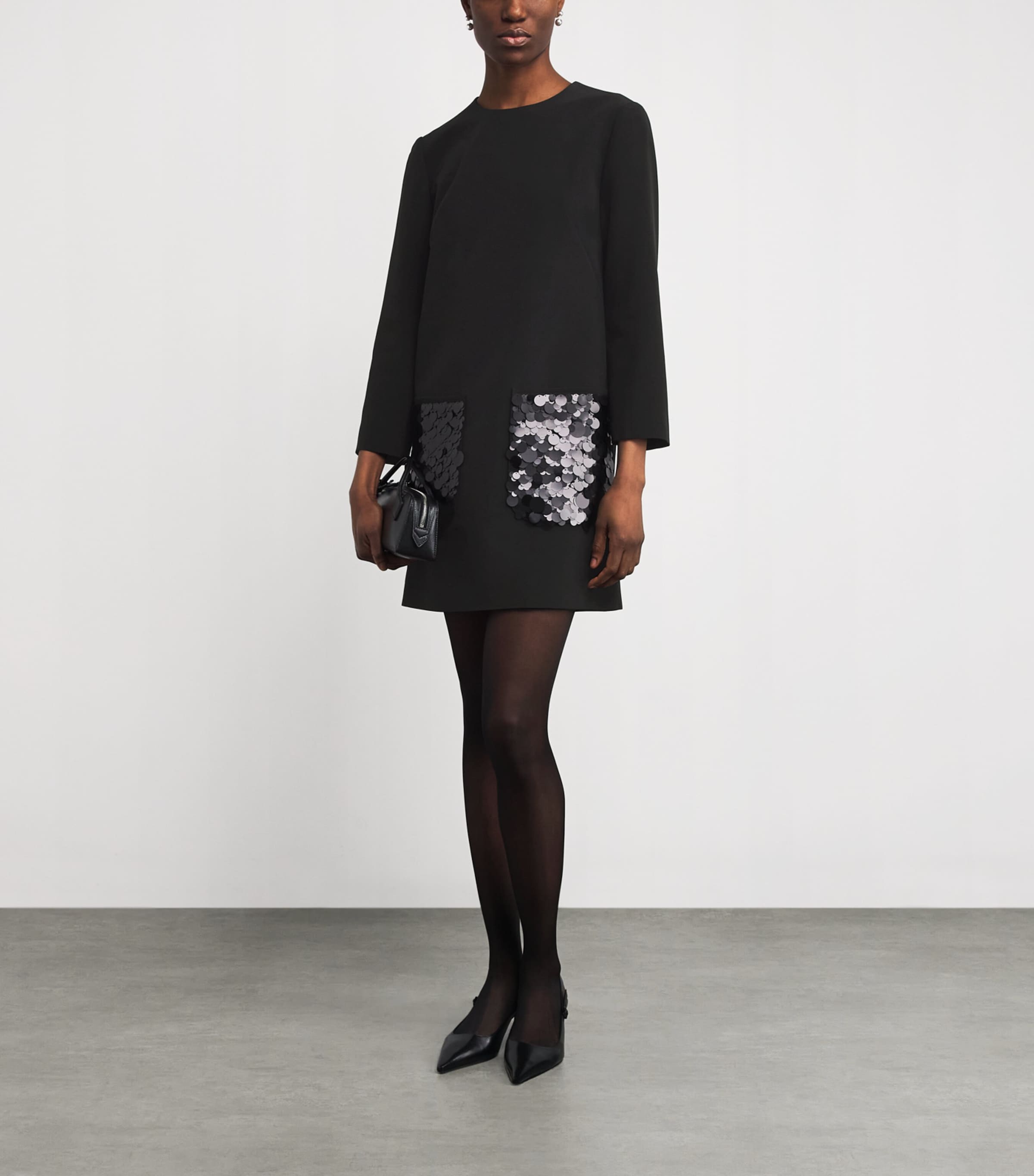 Joseph Black Satin Bixio Mini Dress | Harrods FR
