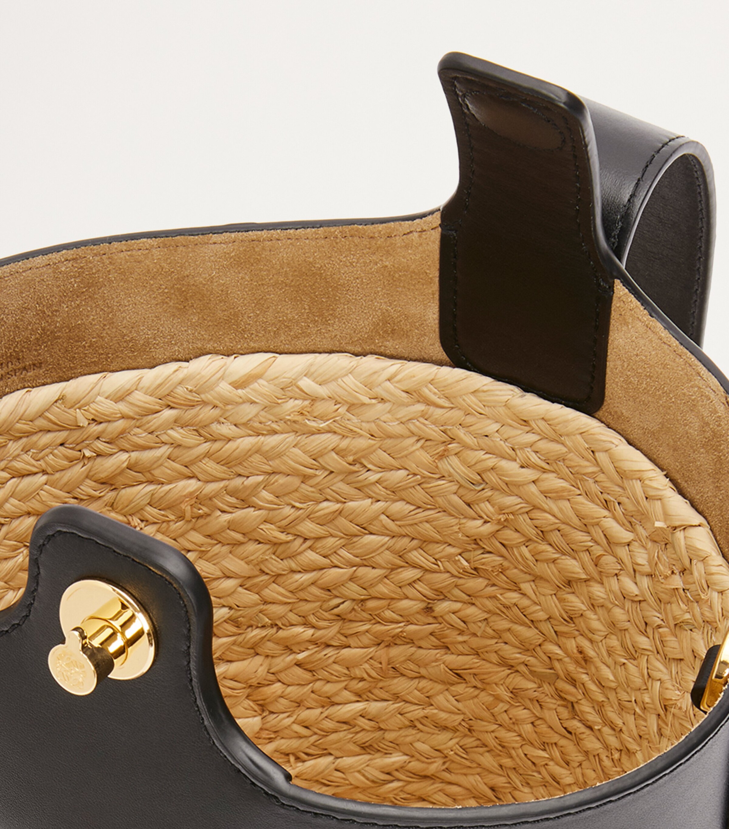LOEWE Beige Mini Raffia Pebble Bucket Bag | Harrods UK