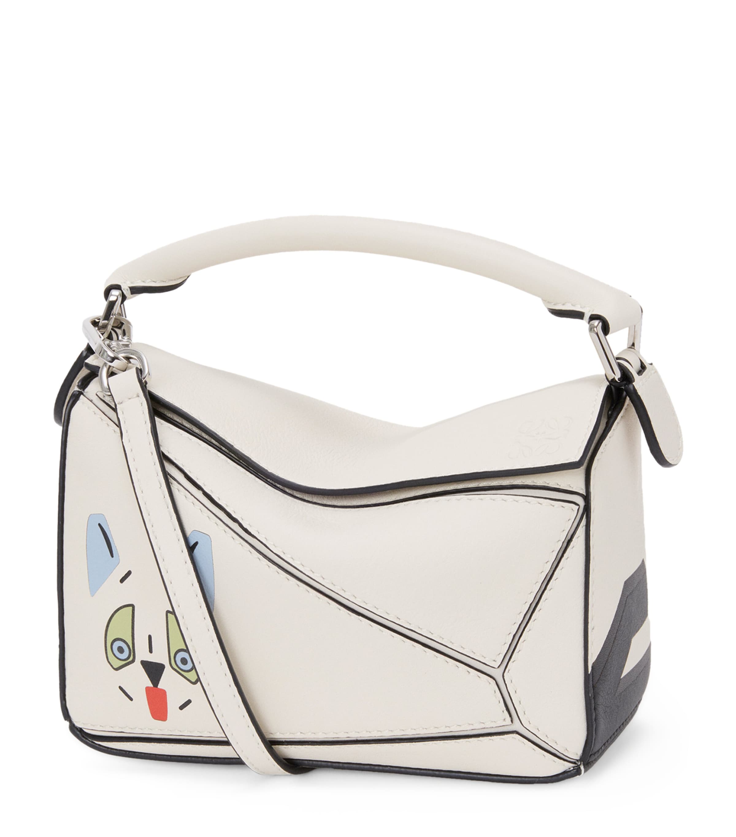 LOEWE White x Louis Wain Mini Leather Puzzle Top-Handle Bag | Harrods CA