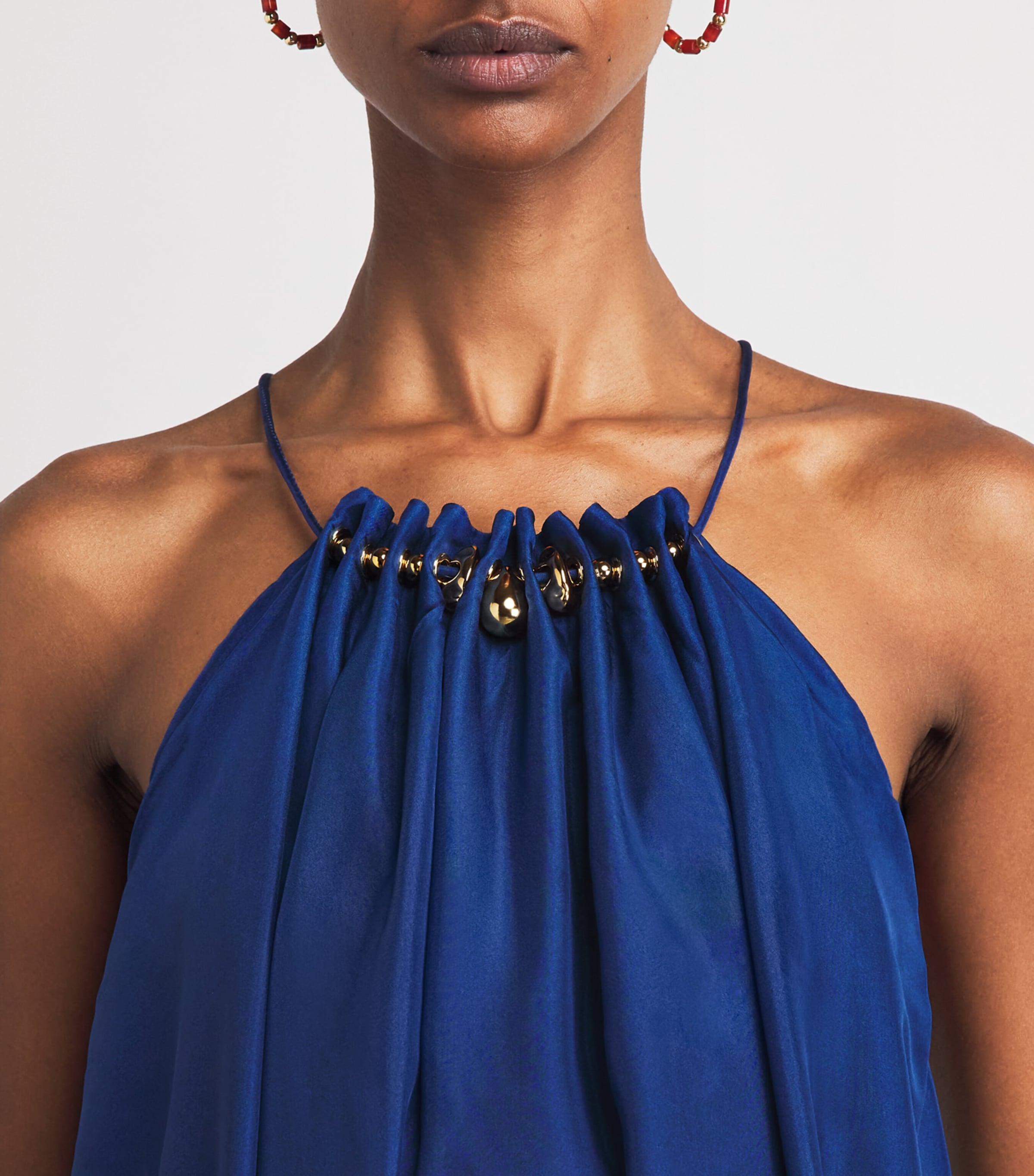 Zimmermann Navy Silk Halterneck Aster Maxi Dress | Harrods AU