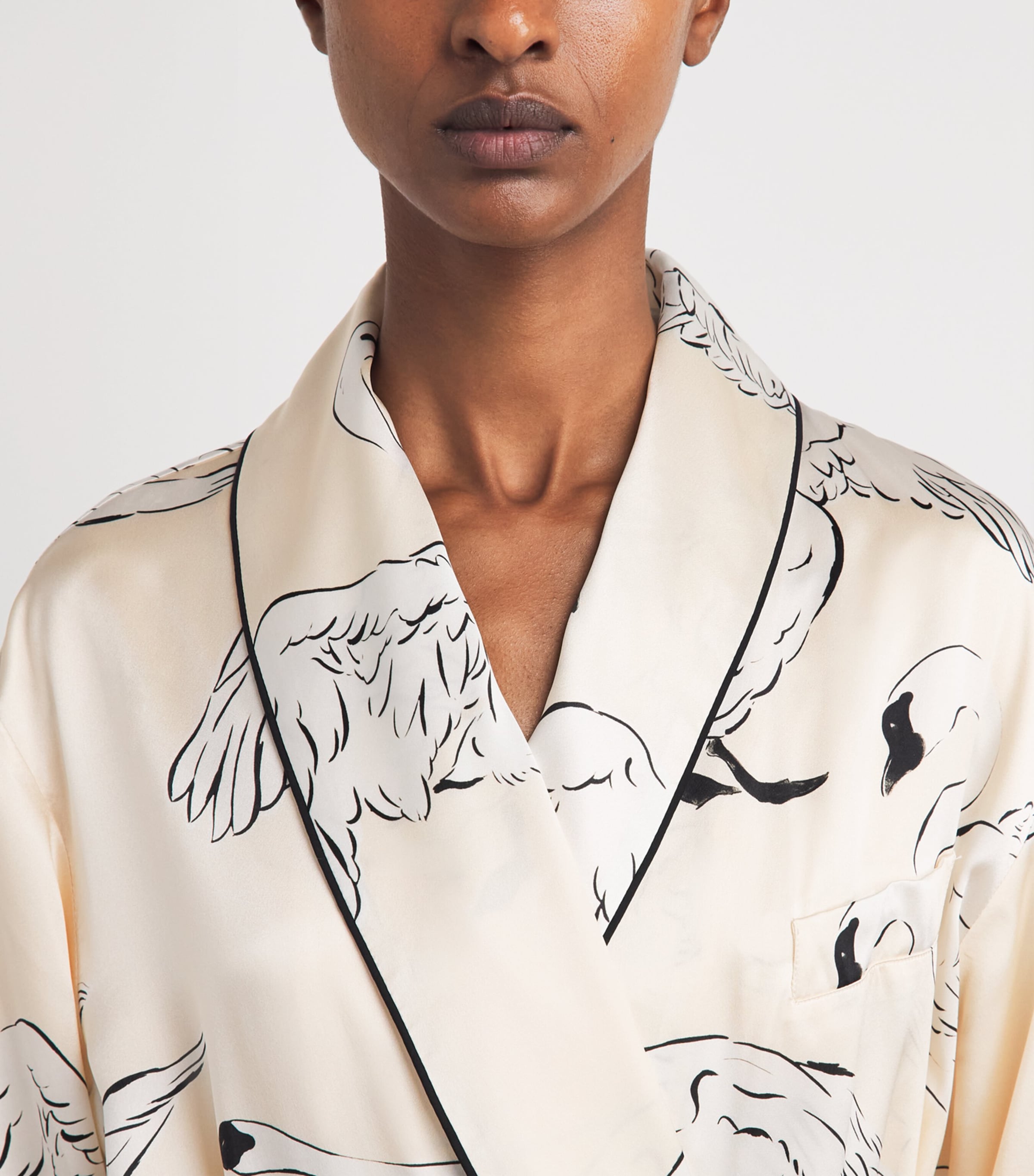 Olivia von Halle Nude Silk Queenie Blanca Swan Night Robe | Harrods AE