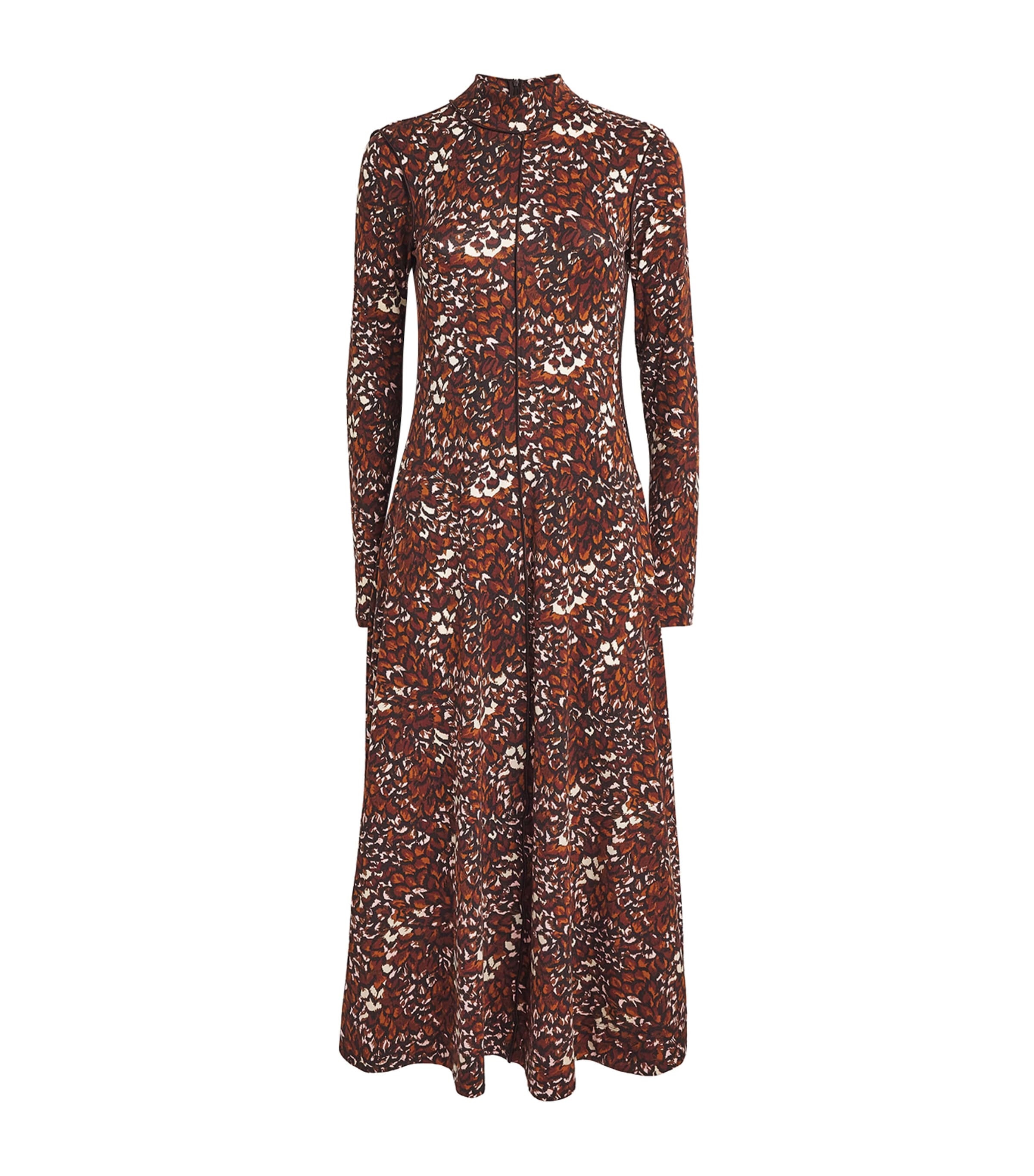 ME+EM Brown Twisting Feather Midi Dress | Harrods FR