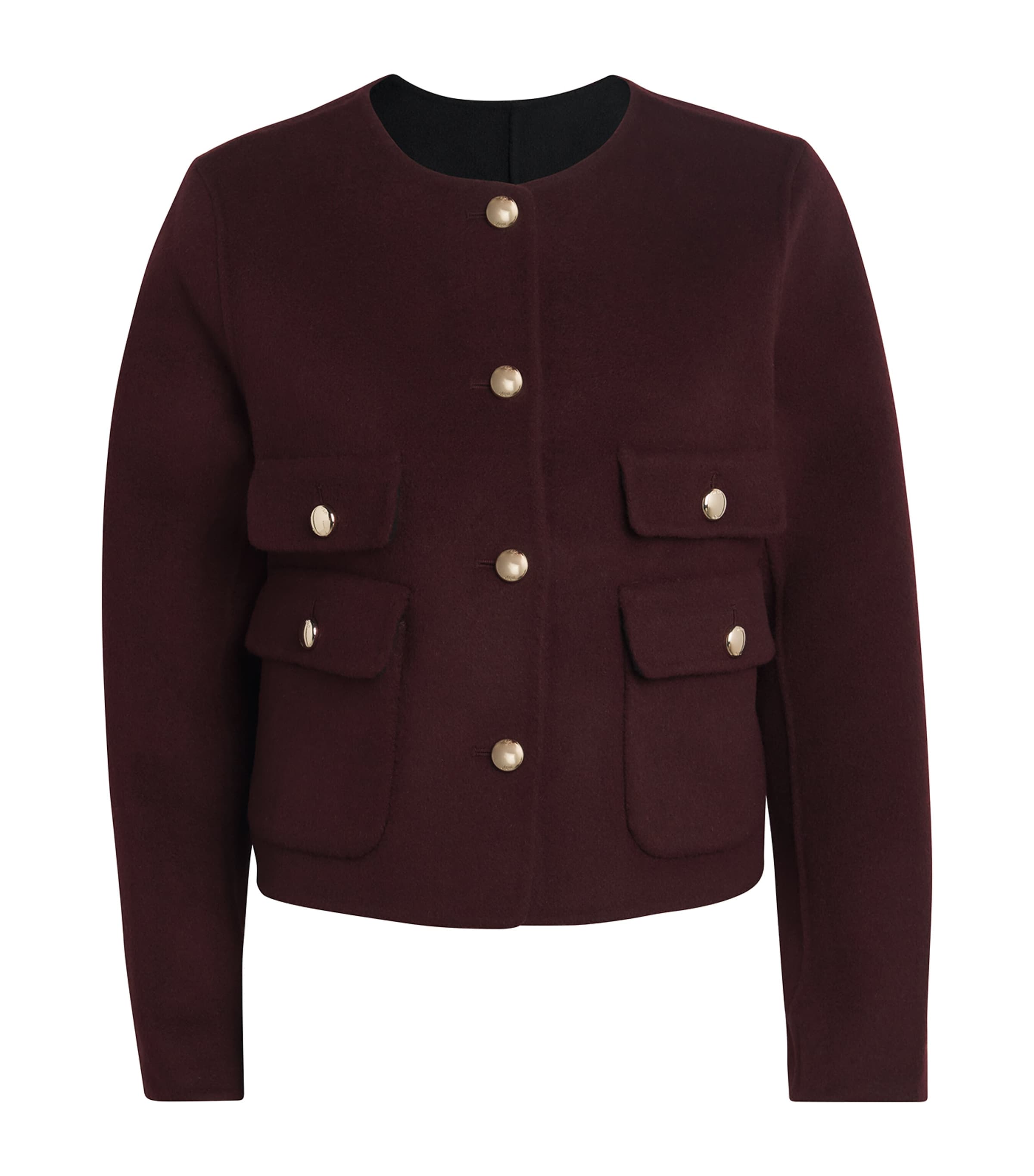 Maje Red Wool-Blend Reversible Bomber Jacket | Harrods UK