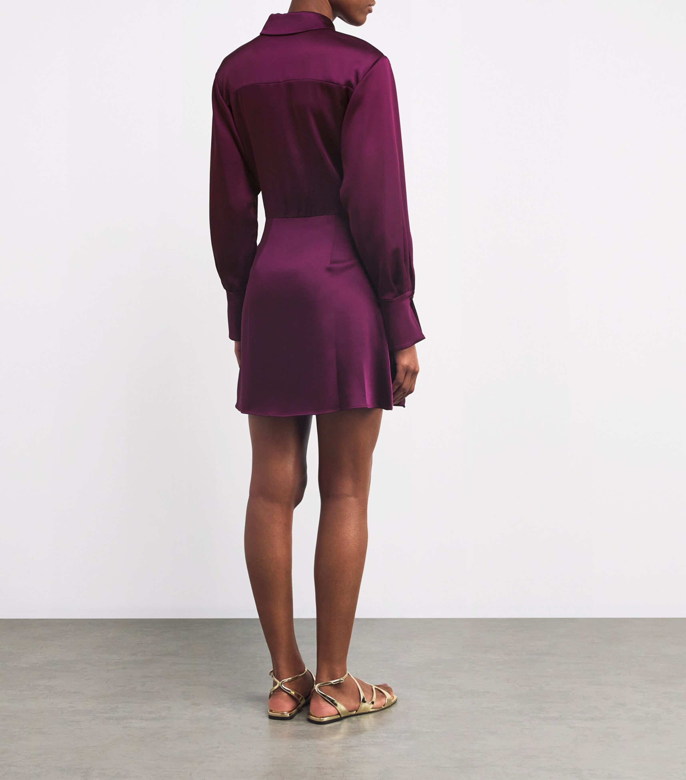 Simkhai Purple Satin Talit Wrap Mini Dress | Harrods US