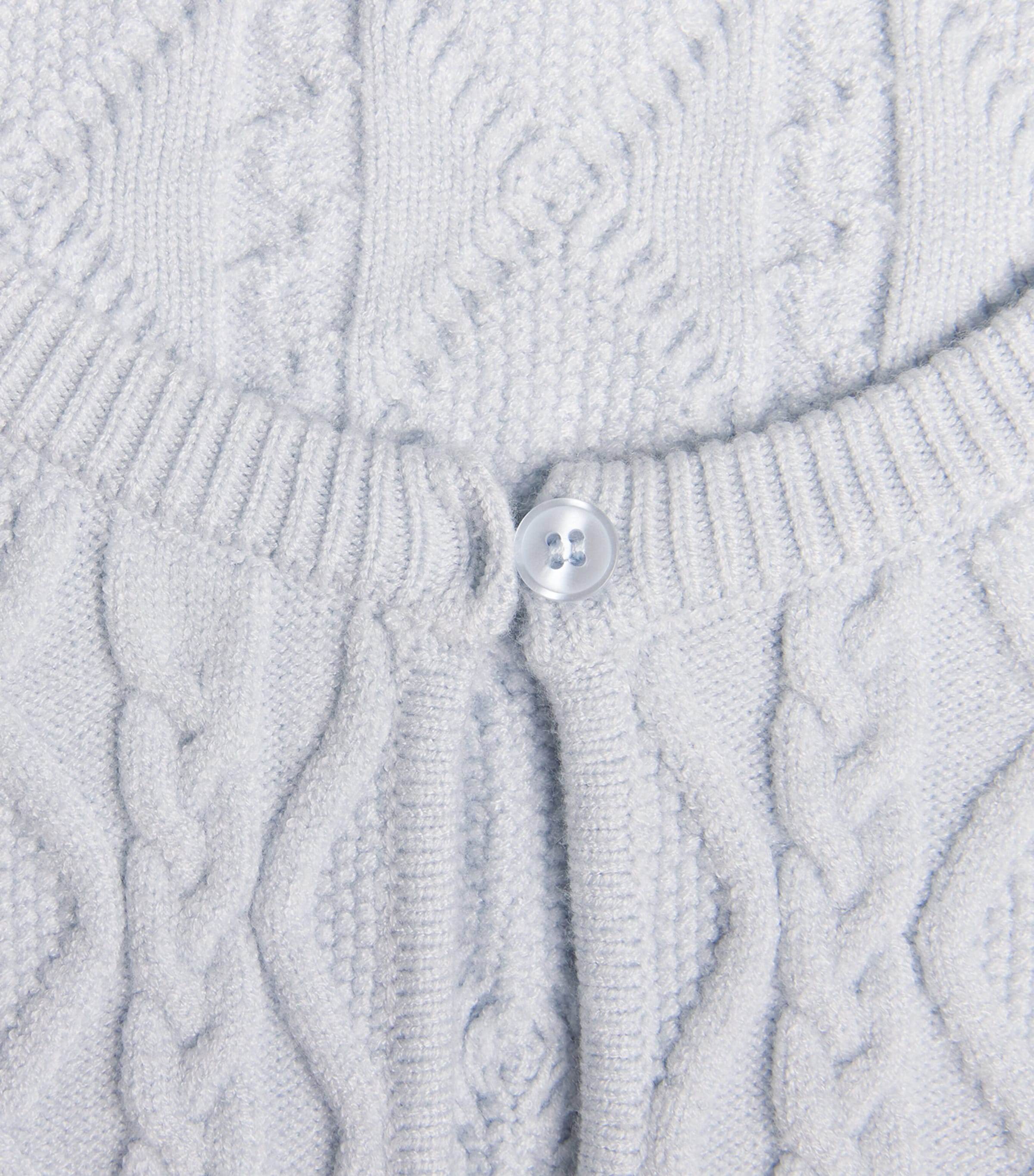 Skims Blue Cable-Knit Snow Bunny Cropped Cardigan | Harrods US