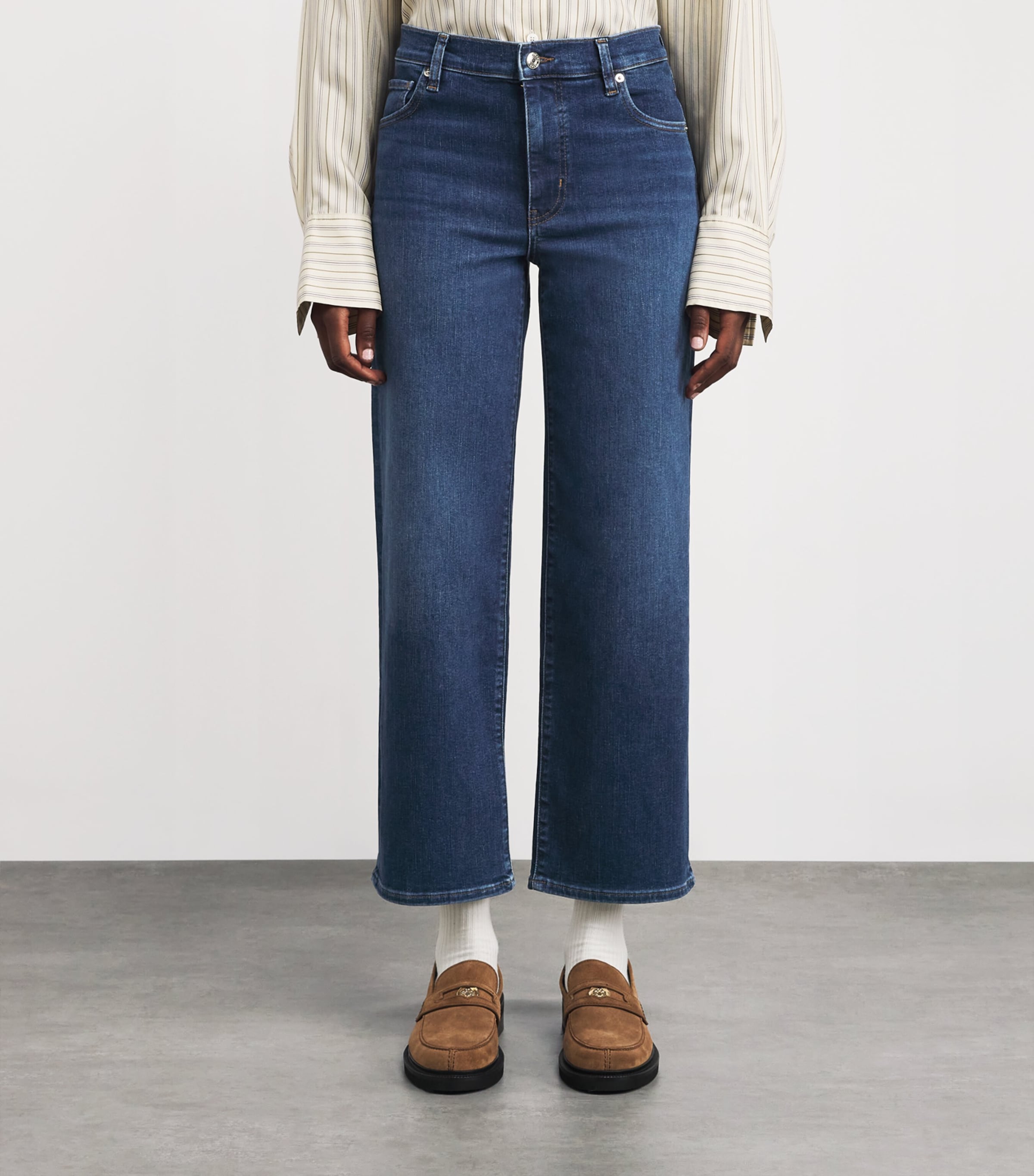 FRAME Blue The Mellow Slim Wide-Leg Jeans | Harrods HK