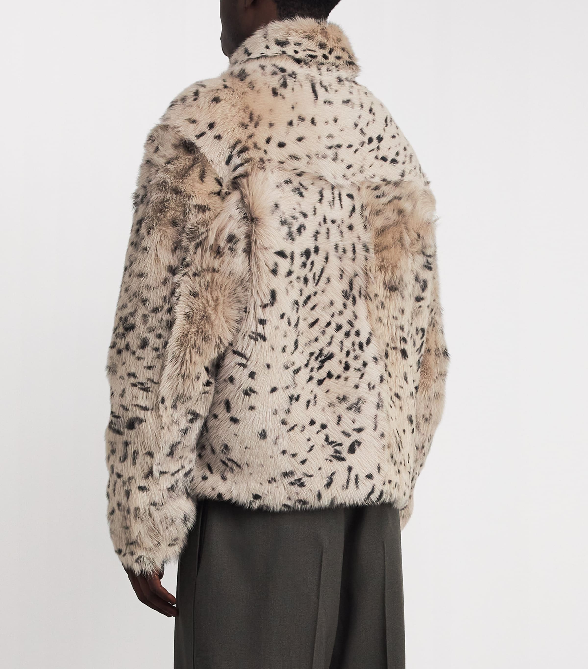 AMIRI Brown Faux Fur Deer Leather Jacket | Harrods US
